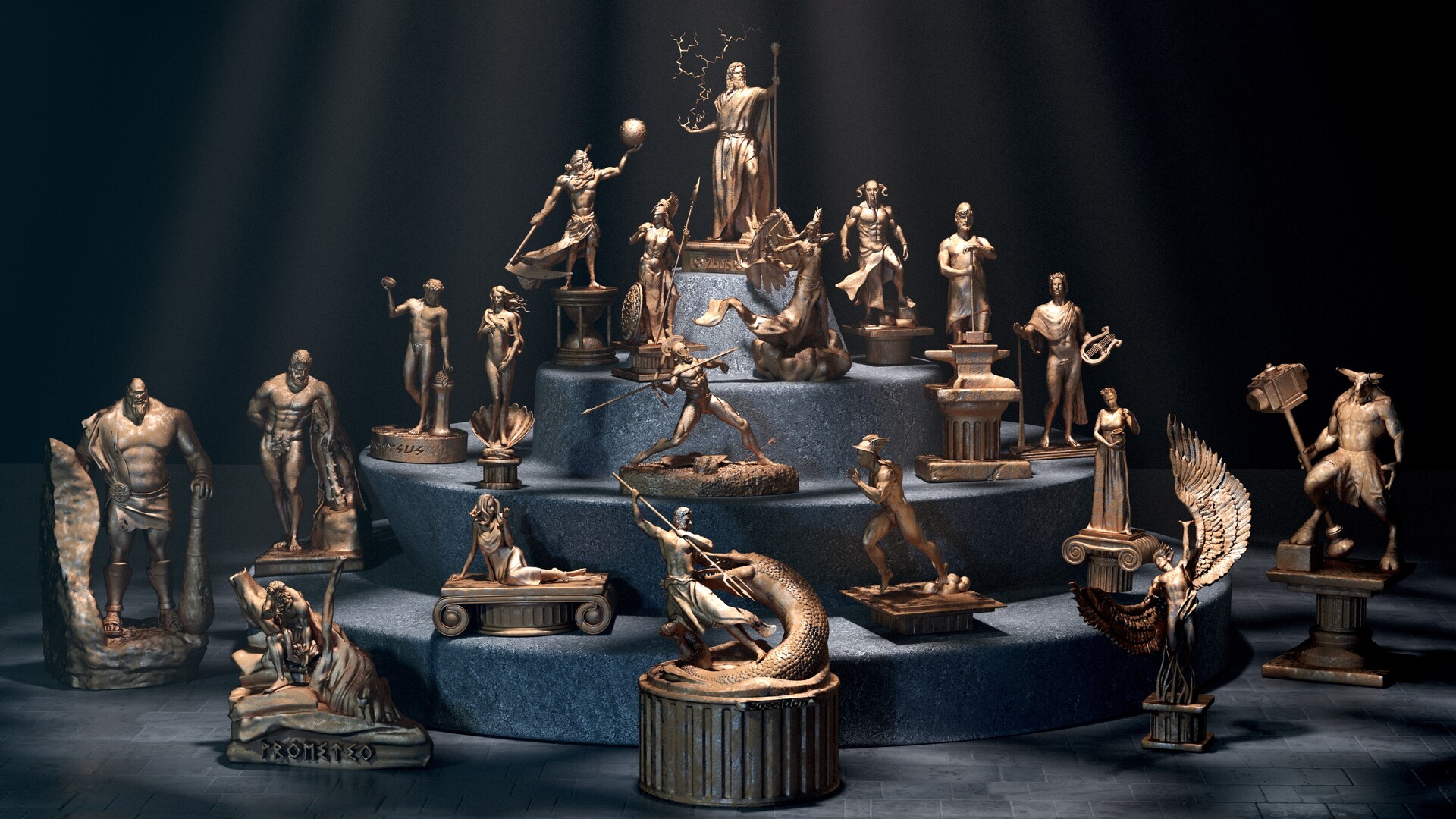 ArtStation - [Colab] Greek mythology diorama