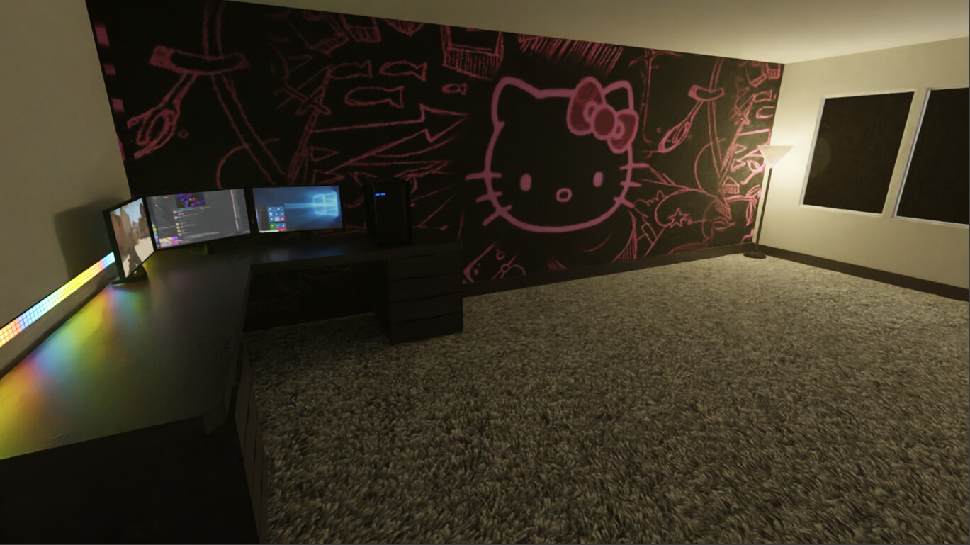 Artstation Hello Kitty Gaming Setup
