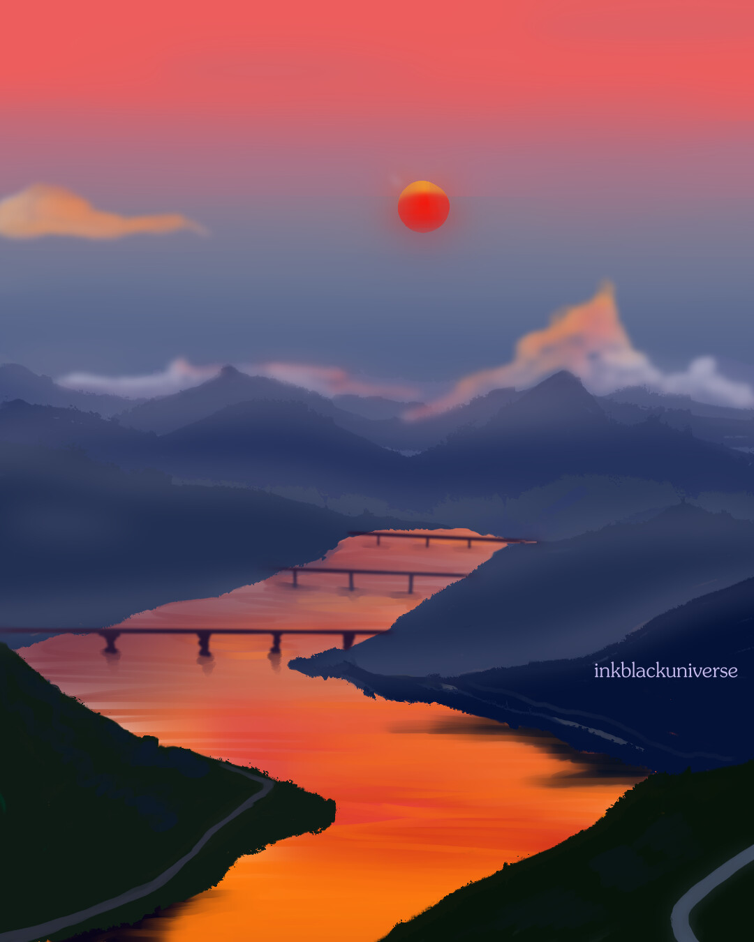 ArtStation - Sun and River