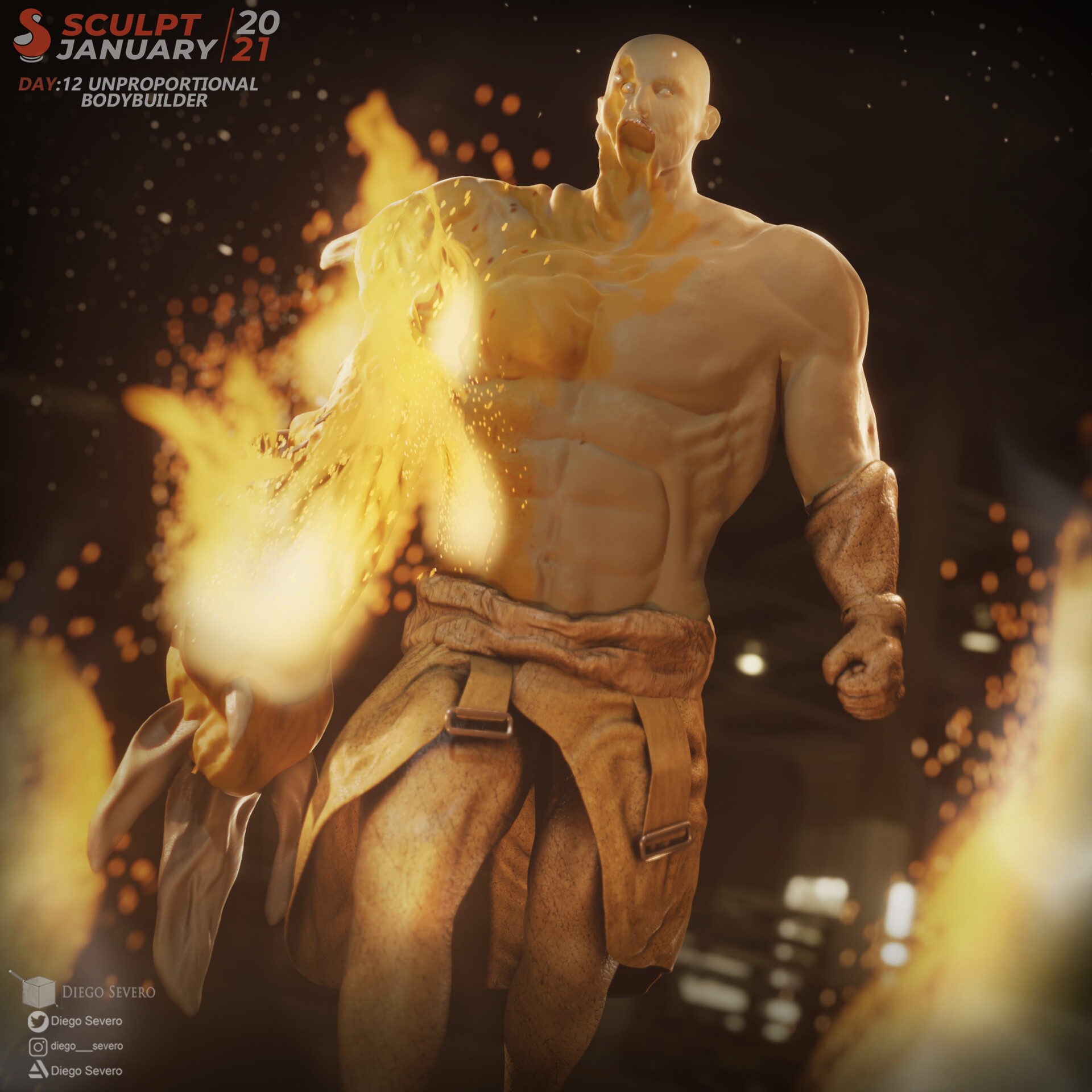 ArtStation - Day12: Unproportional Bodybuilder