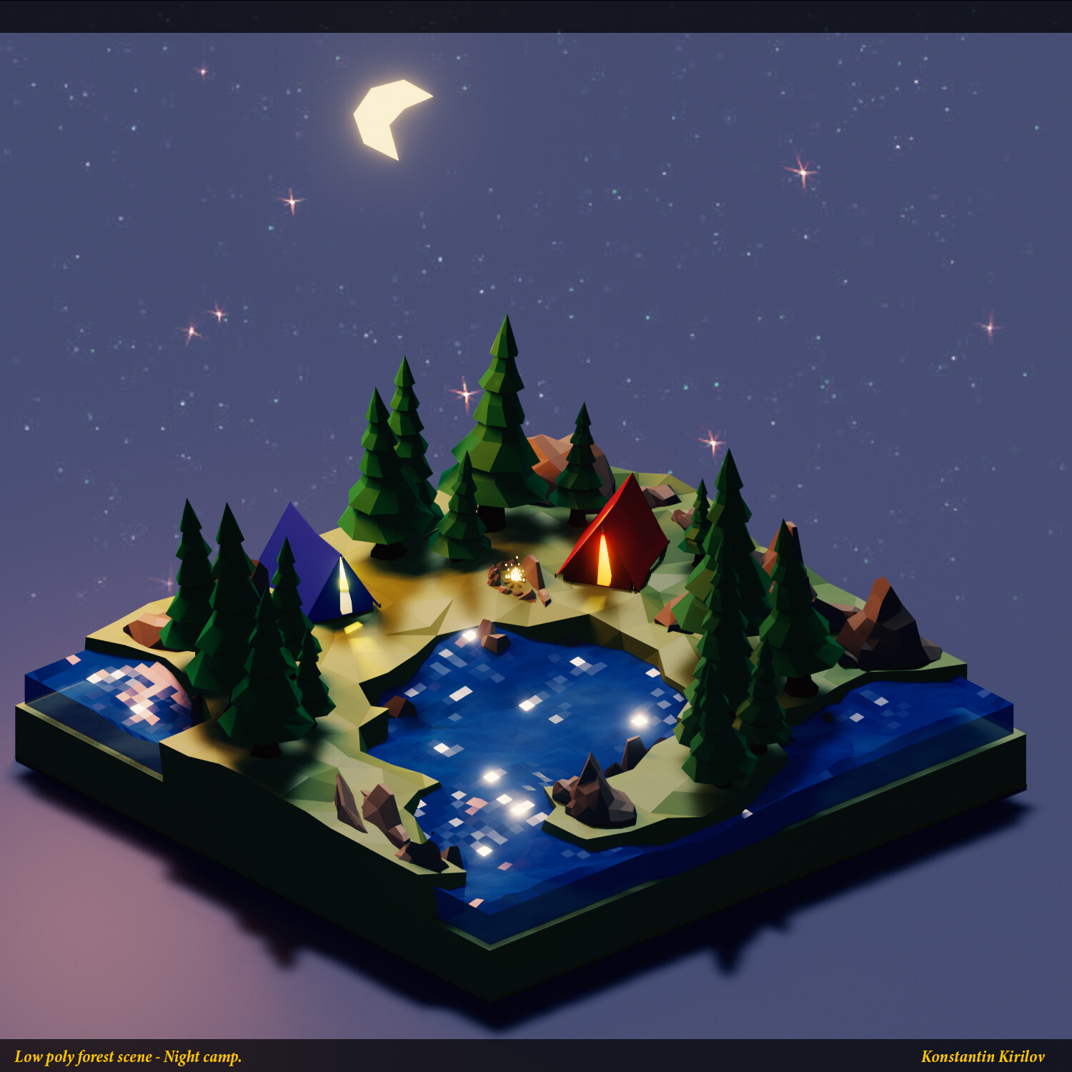 ArtStation - Low poly forest scene