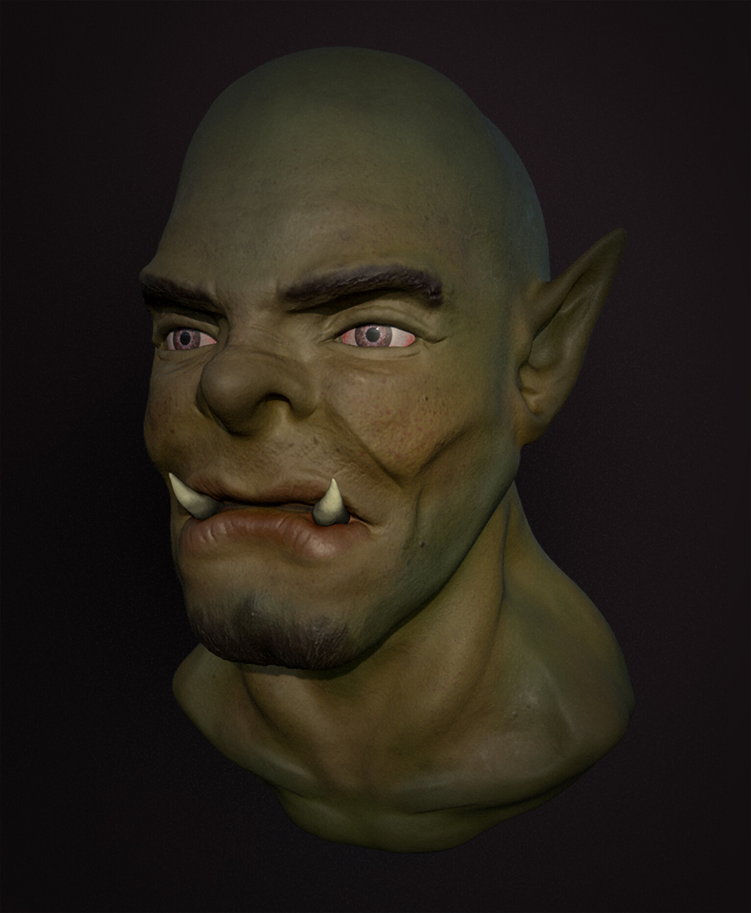 ArtStation - Orc Head (Sculpt and paint practice)
