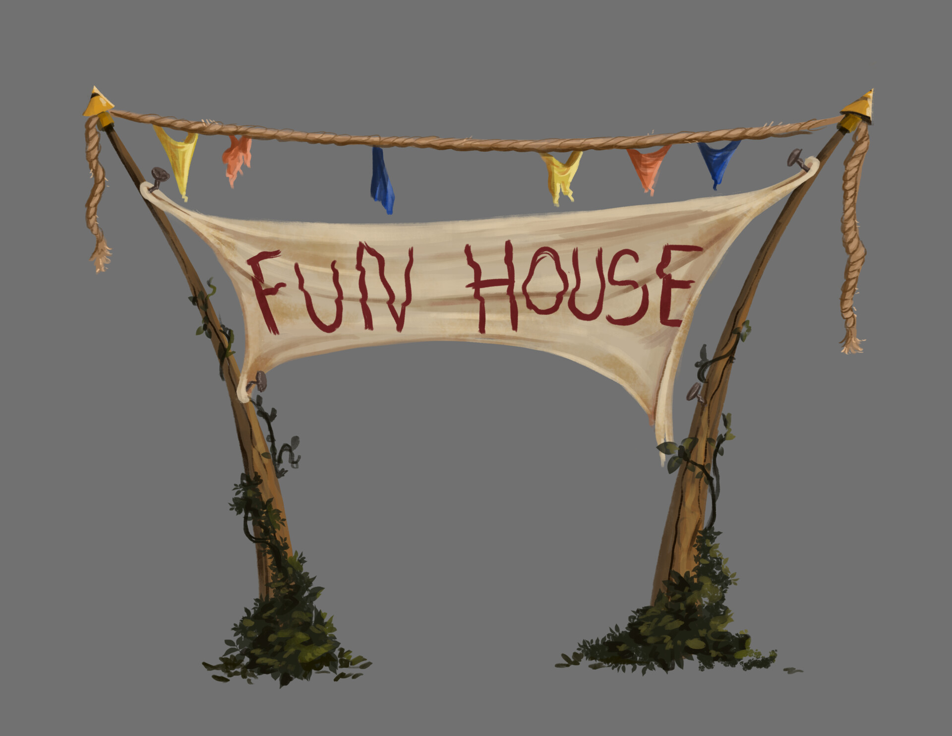 ArtStation - Overgrown Fun House Sign
