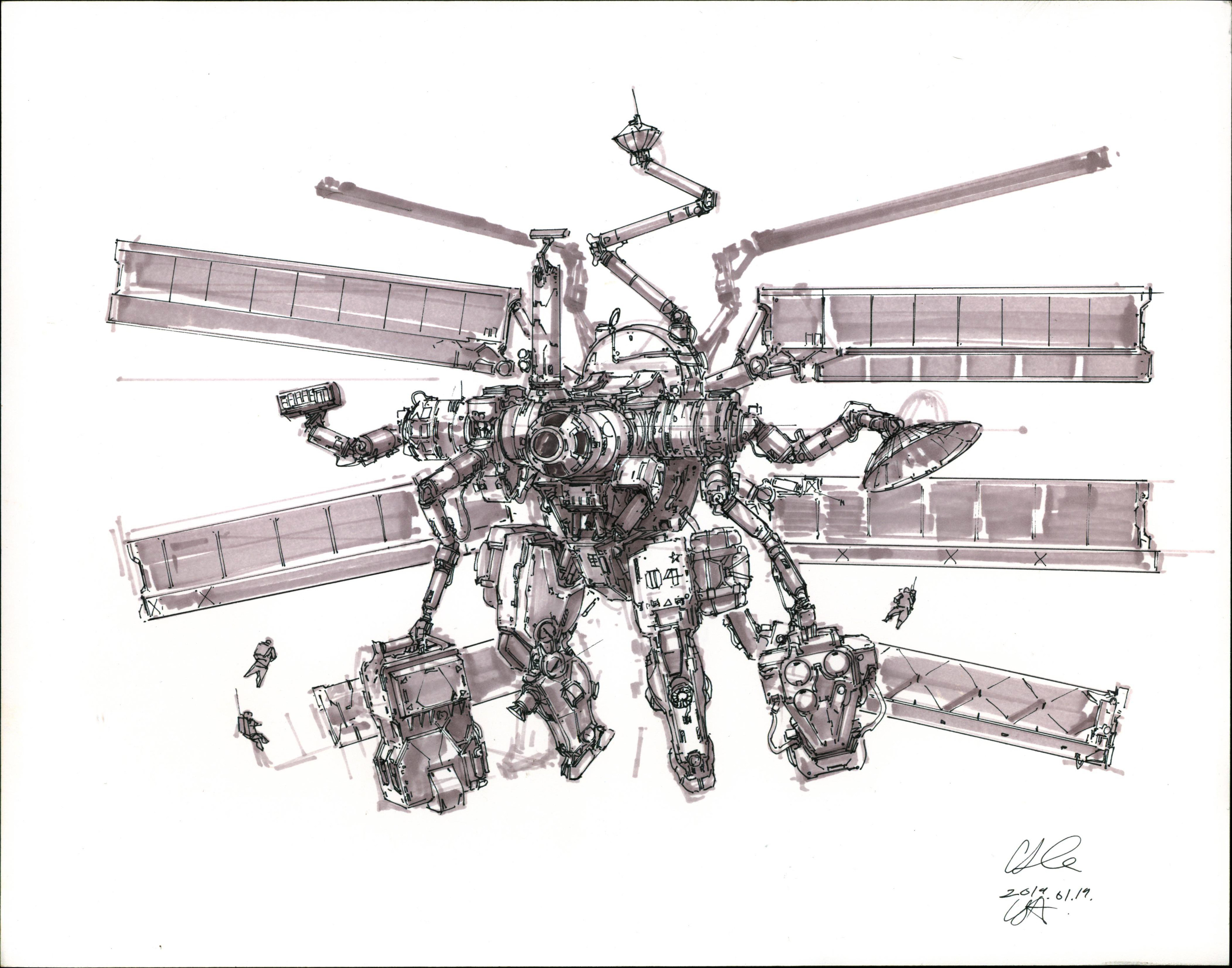 Mech Sketch by Longque Chen : ImaginaryMechs