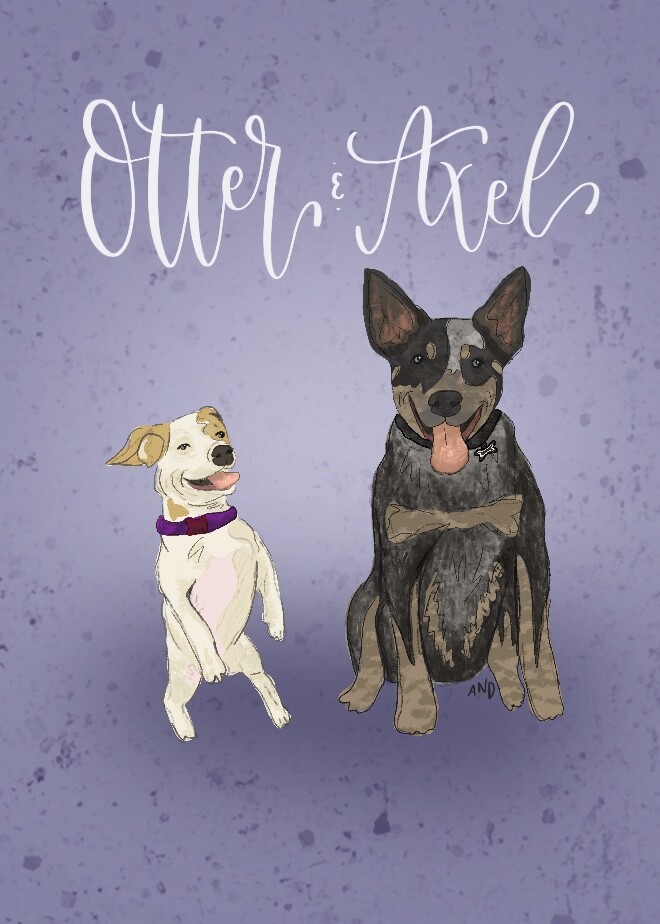 ArtStation - Otter and Axel Dog Illustration