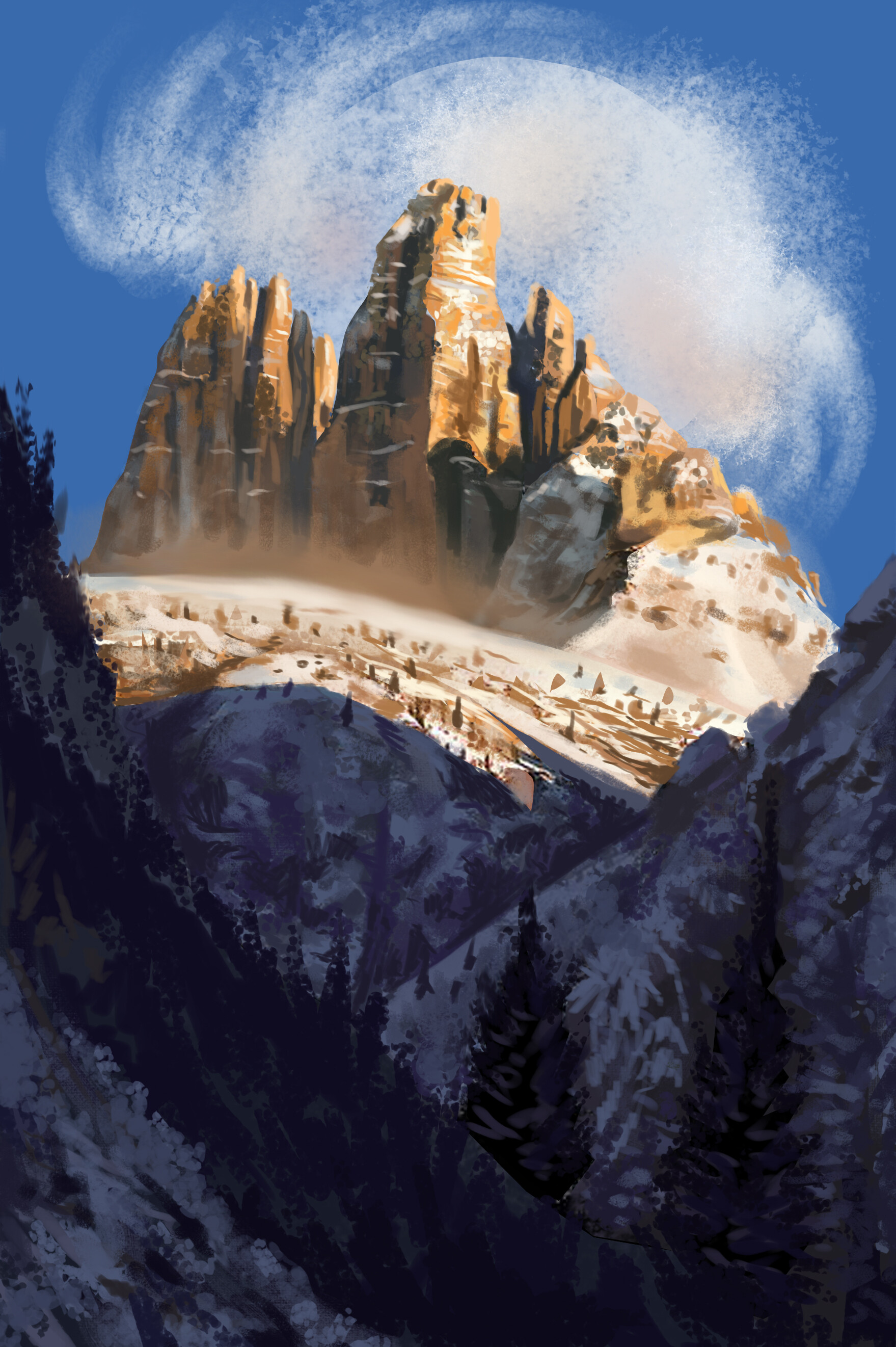 ArtStation - mountain painting