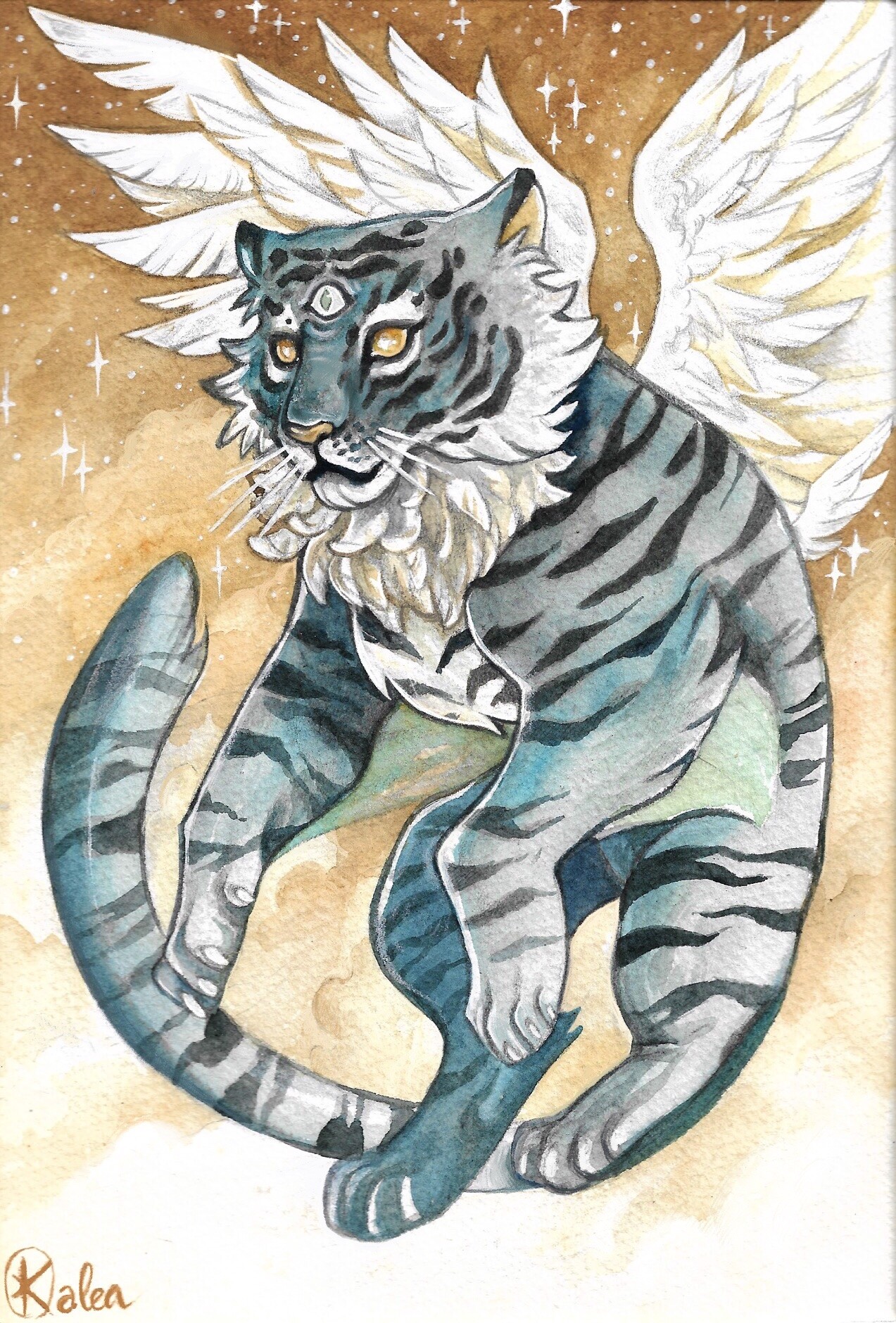 Anime White Tigers With Wings