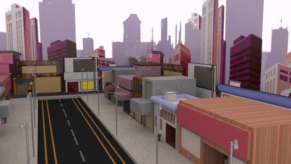 ArtStation - 3D City For Final Project