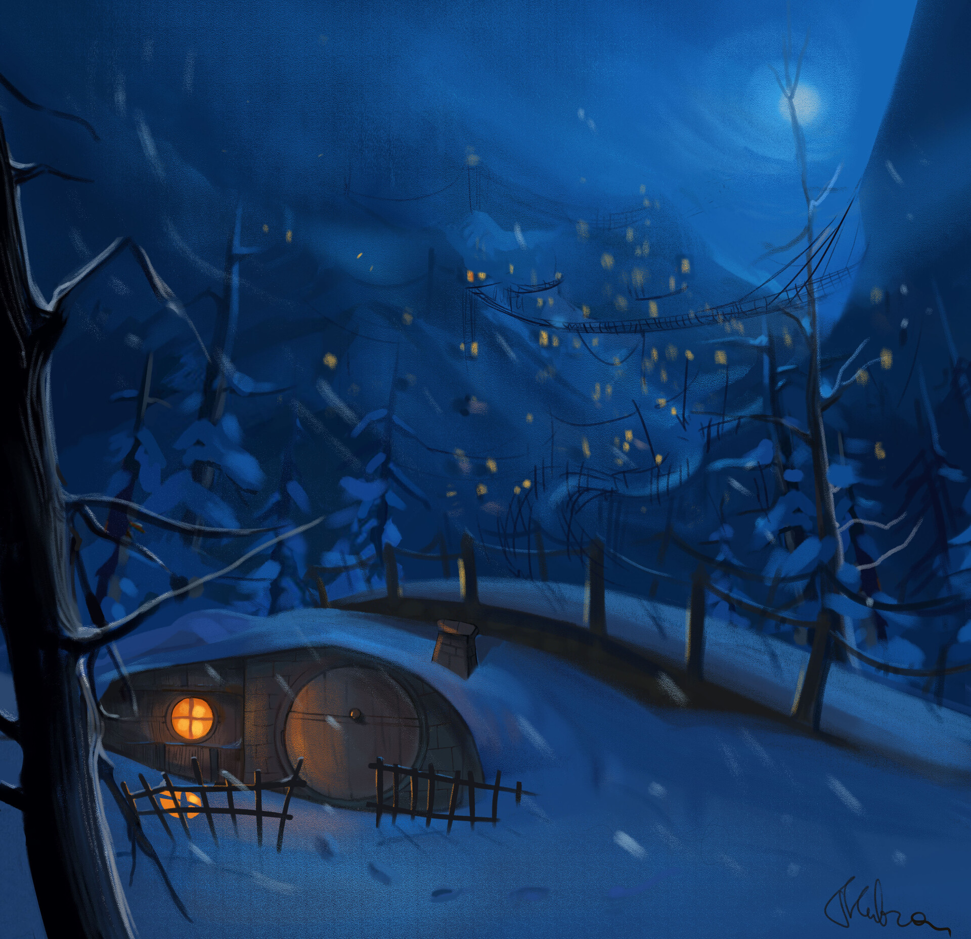 ArtStation - Winter in the Shire