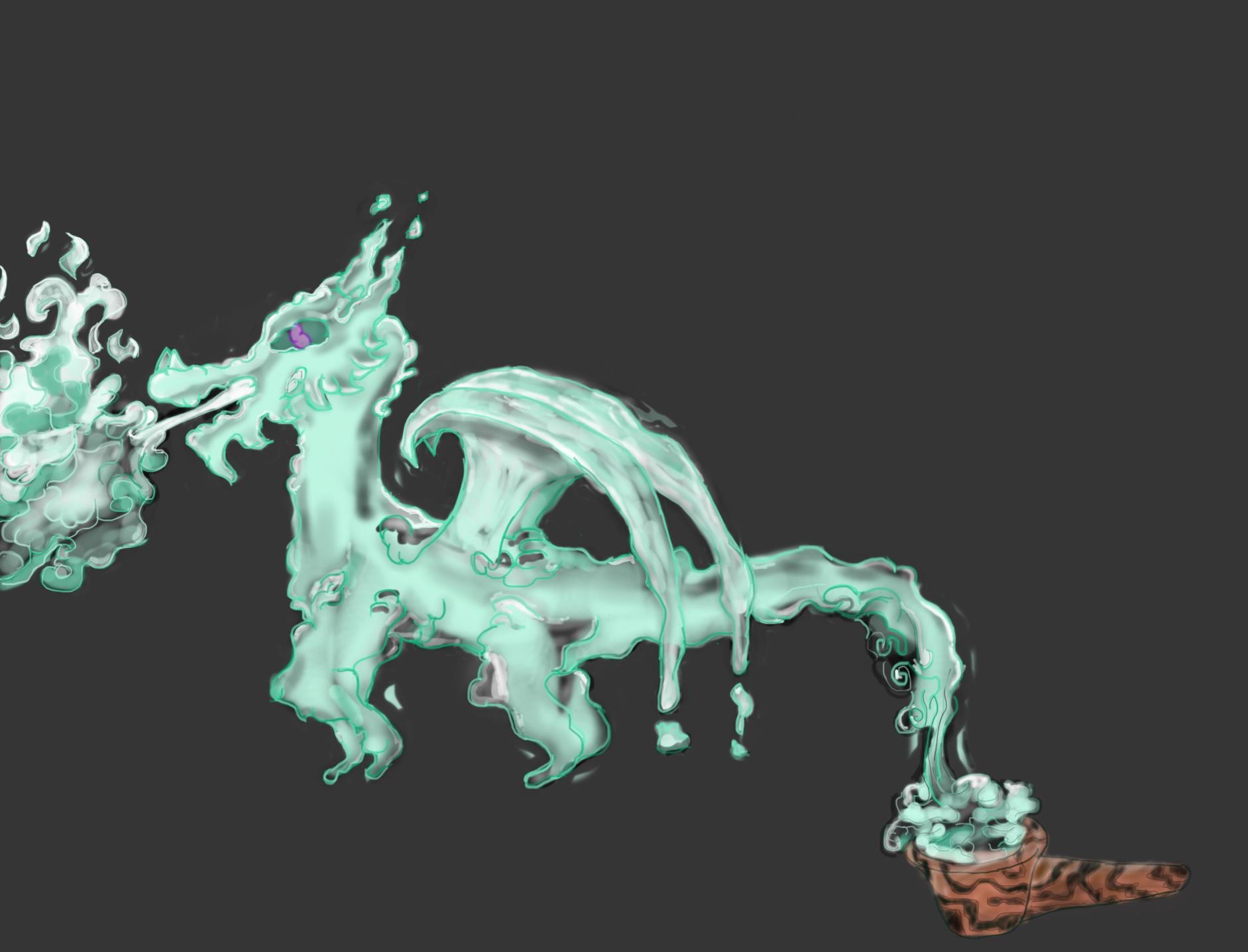 how to draw smoke dragon