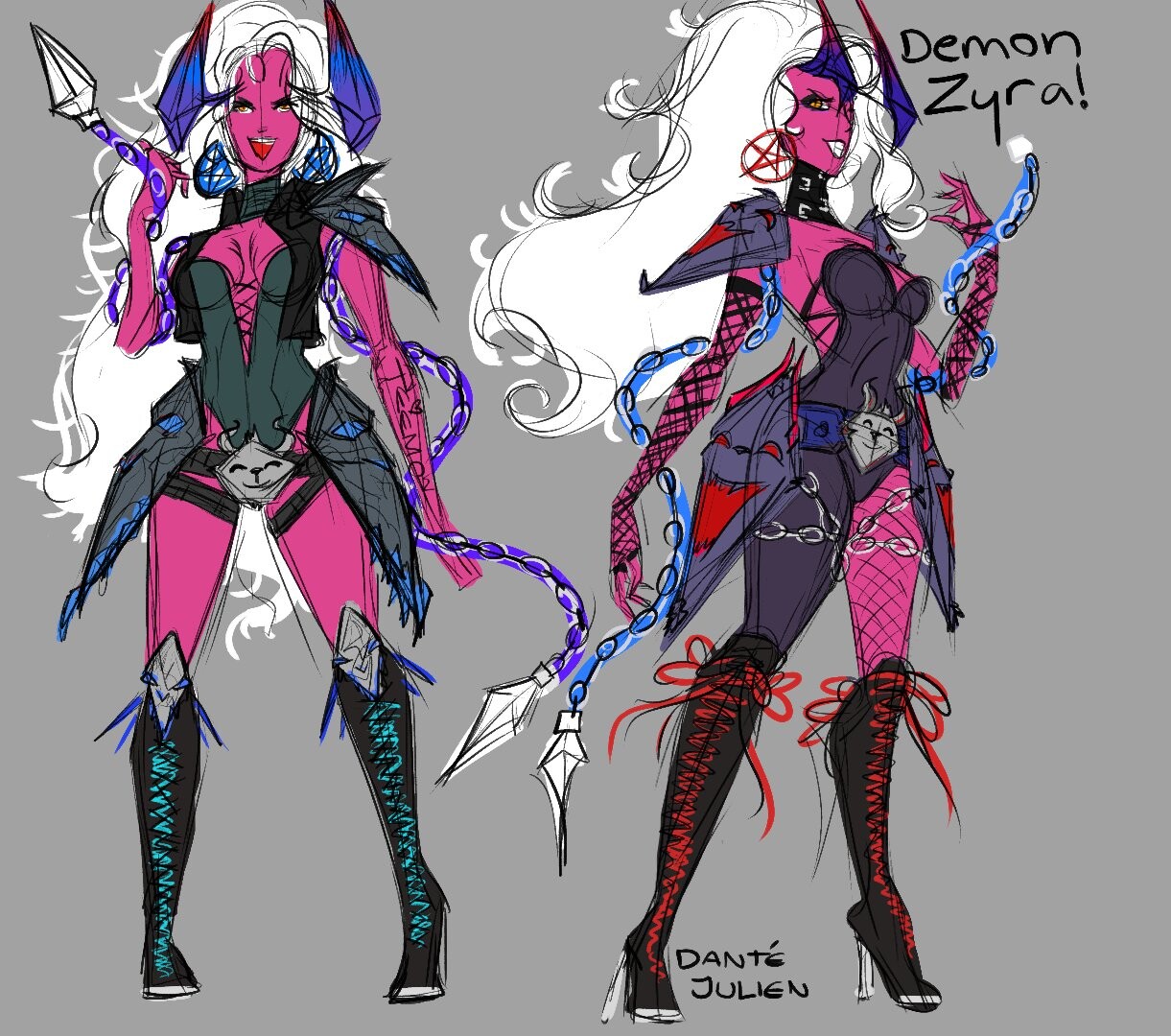 ArtStation - Demon Princess Zyra! A League of legends Fan Skin design