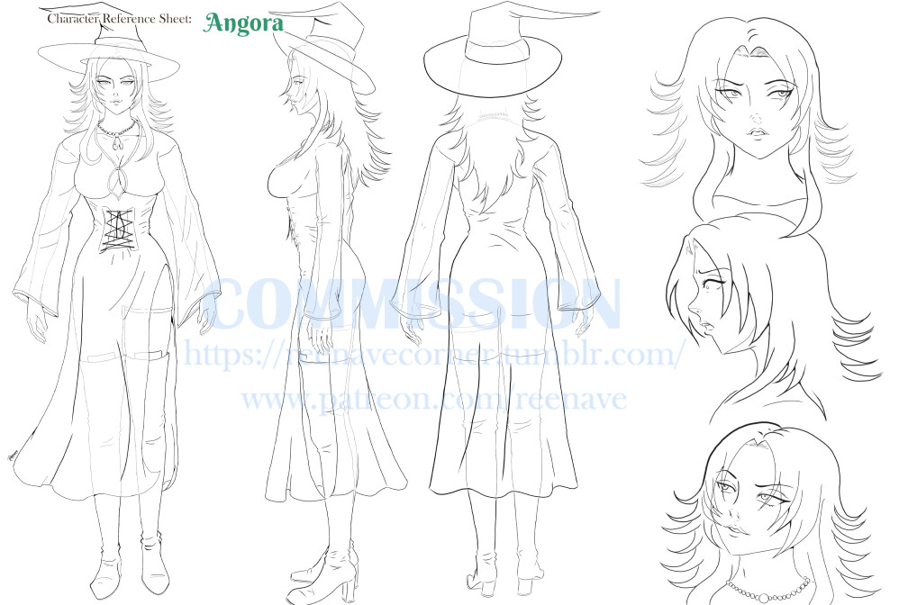 ArtStation - Commission - Reference Character Sheet Angora The Red Witch