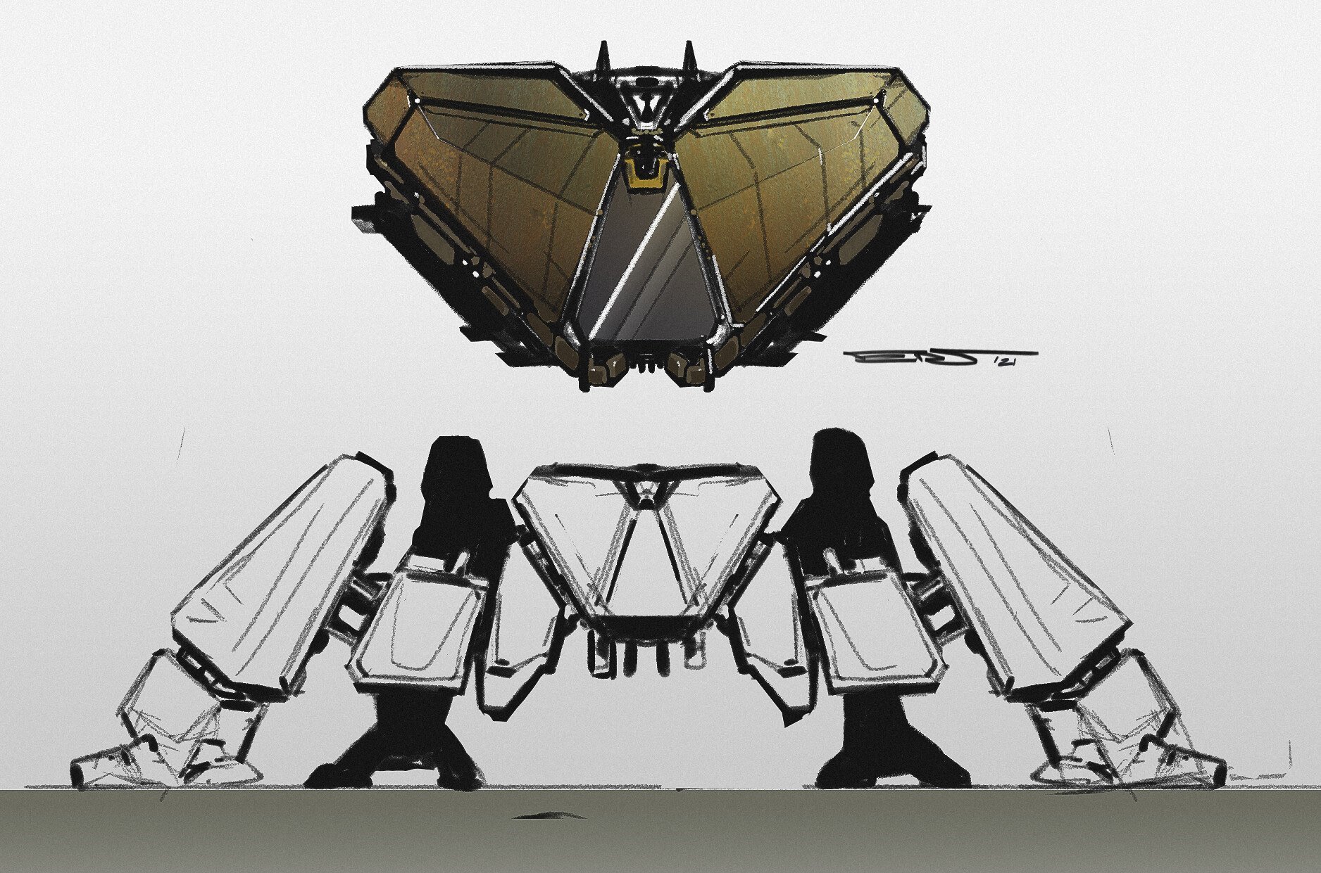 ArtStation - Sketch Practice - Mech Tank