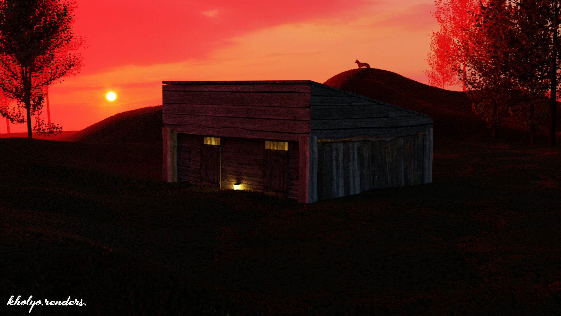 ArtStation - sunset scene made in blender 2.91 (Cycles).