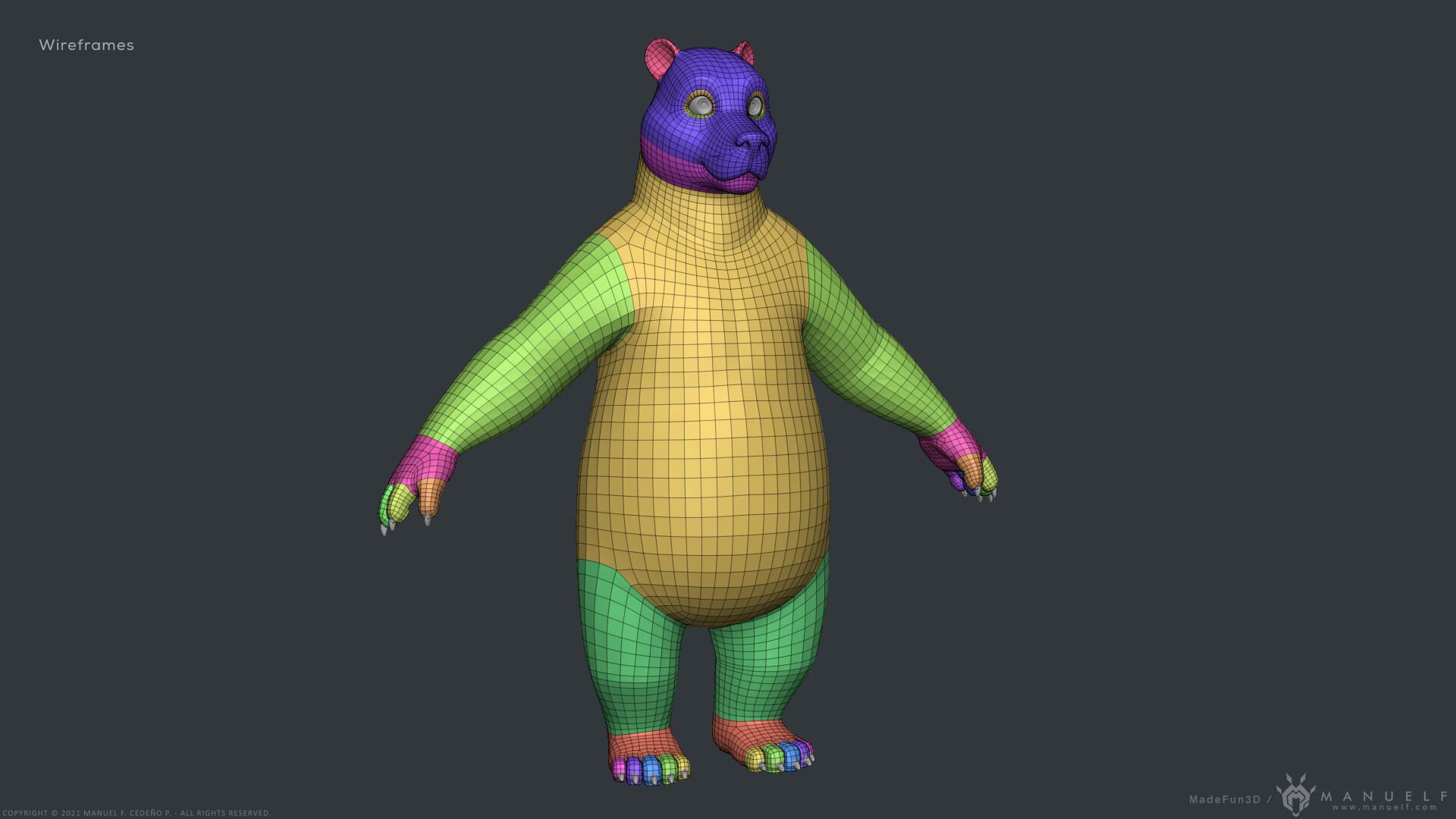 Manuel F. Cedeño - Stylized Cartoon Bear - Biped