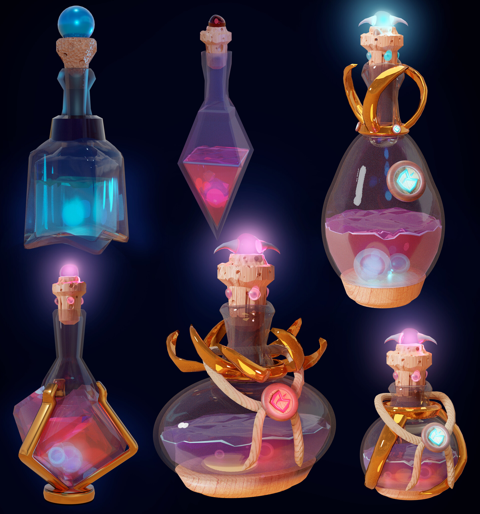 ArtStation - Bottles of potions