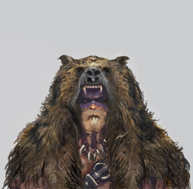 ArtStation - Barbarian with bear head