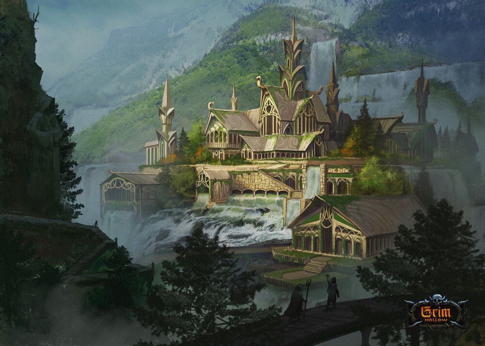 Elven City by Mikhail Palamarchuk : r/ImaginaryArchitecture