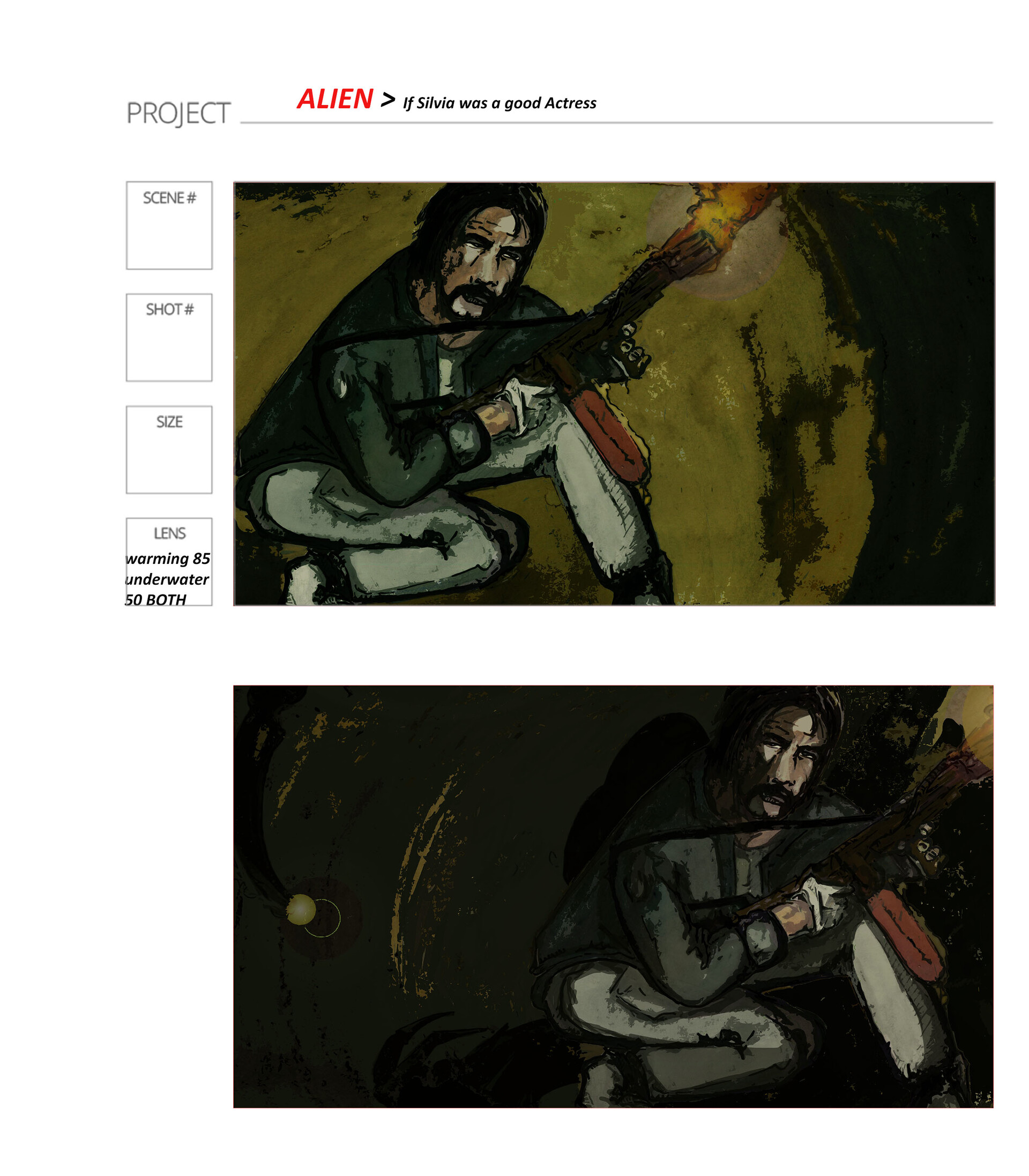 Vincent Saint-cyr - Alien revisited - Storyboard panel 10 to 14