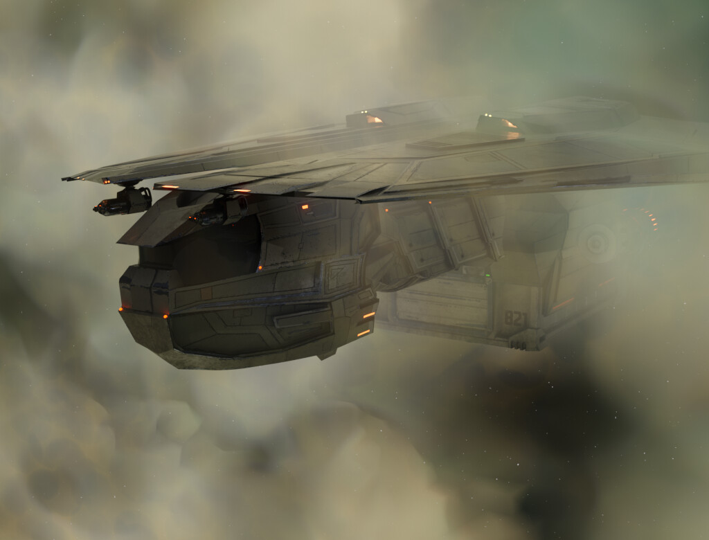 ArtStation - Ship Emerging Through Nebula