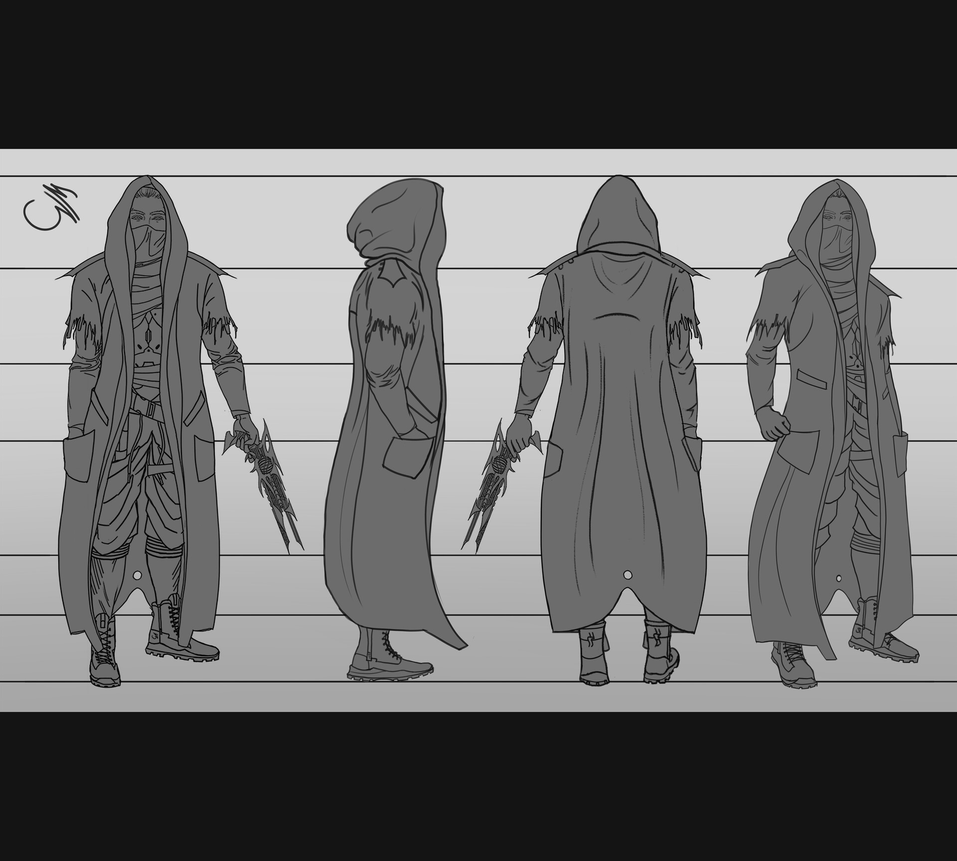 ArtStation - The Outcast - character ( turnaround )