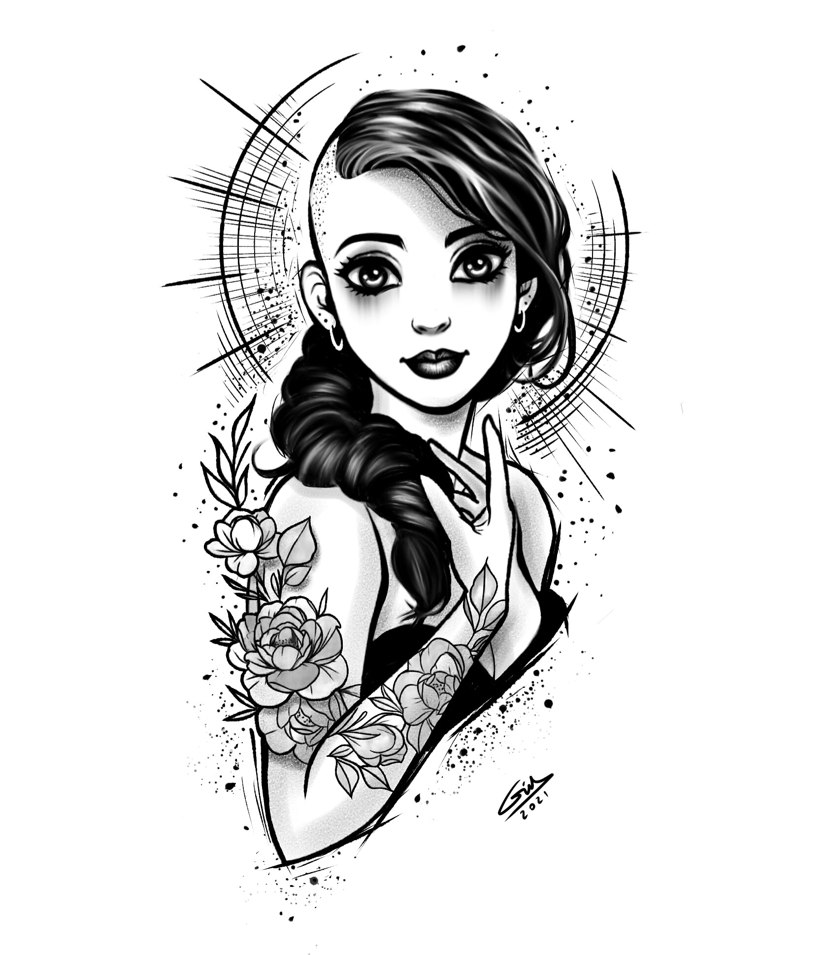 how to draw goth girl