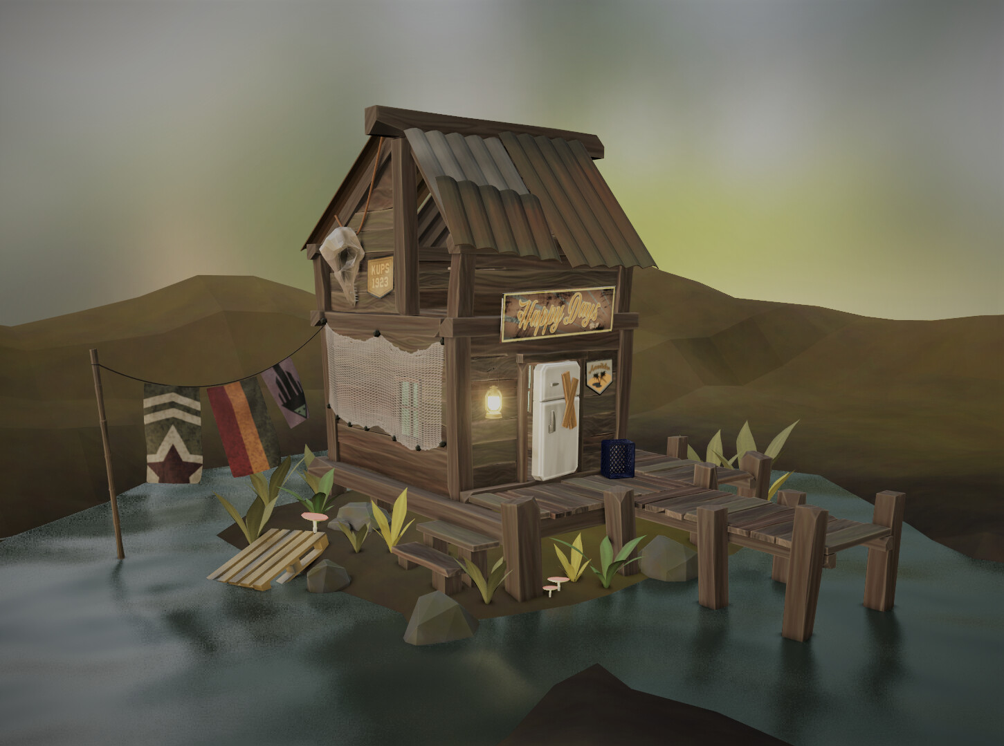ArtStation - Swamp hut