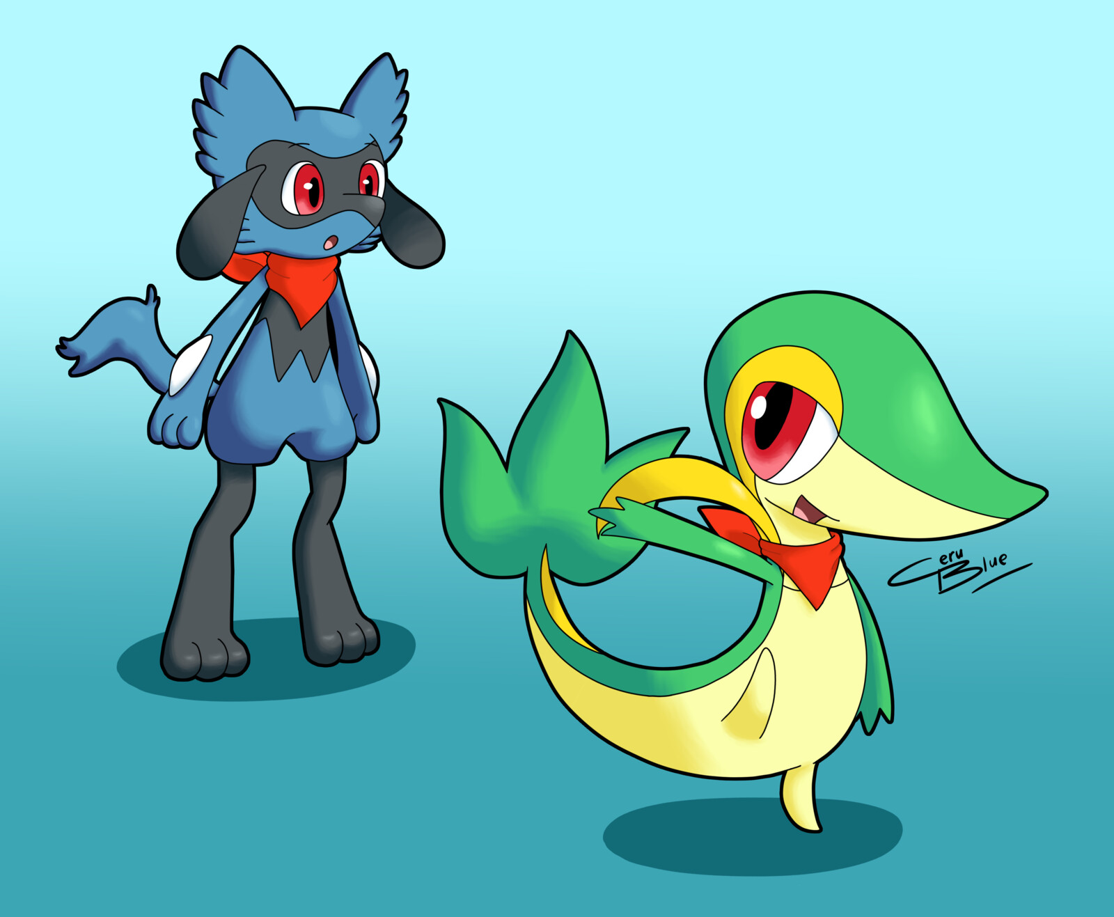 cerubloo - Riolu & Snivy Exploration