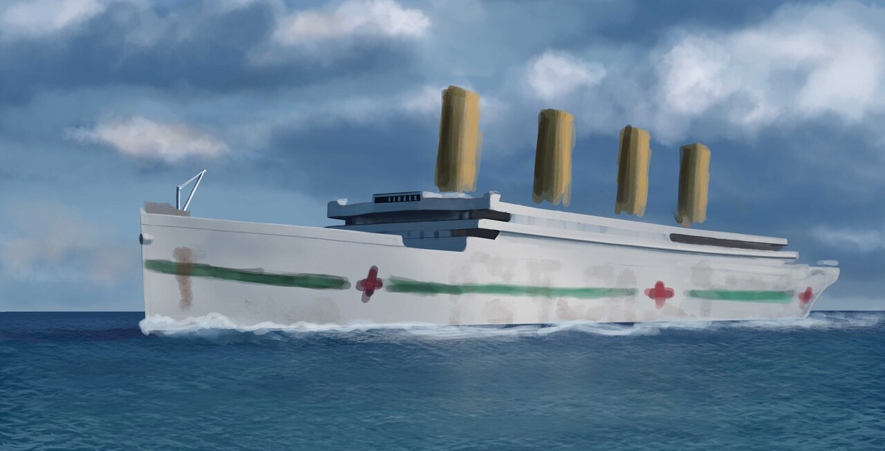 britannic drawing sinking