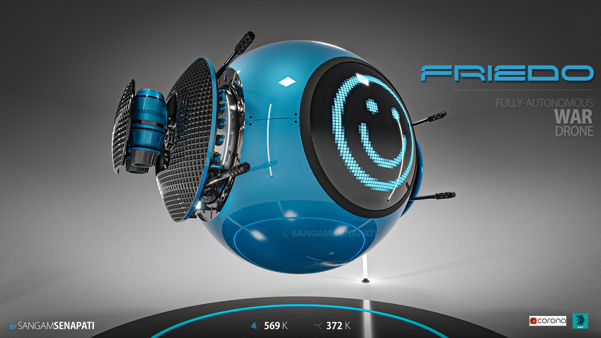 ArtStation - Concept Fully-Autonomous WAR DRONE