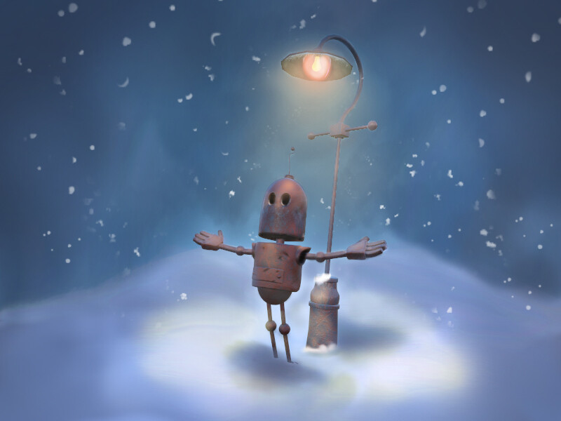 ArtStation - Robot in the middle of winter