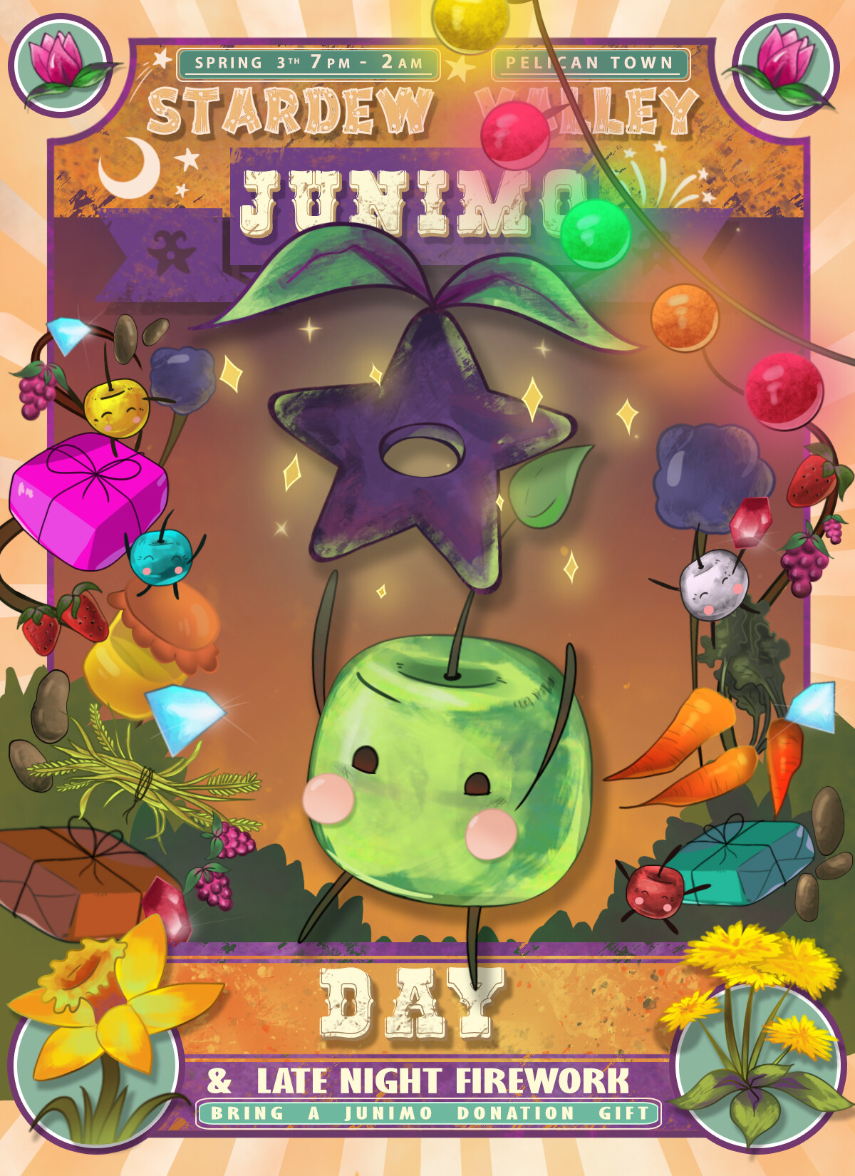 ArtStation - Poster for Junimo Festival - Stardew Valley Art