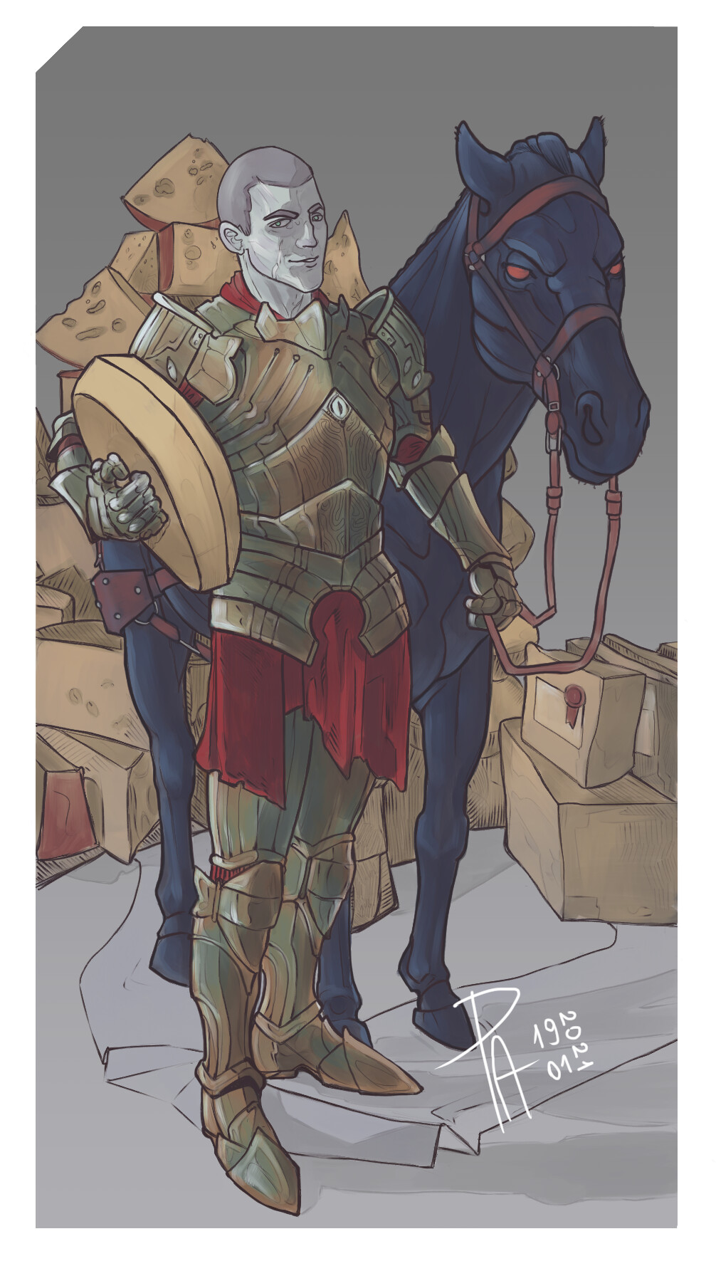 ArtStation - Tarot: knight of discs