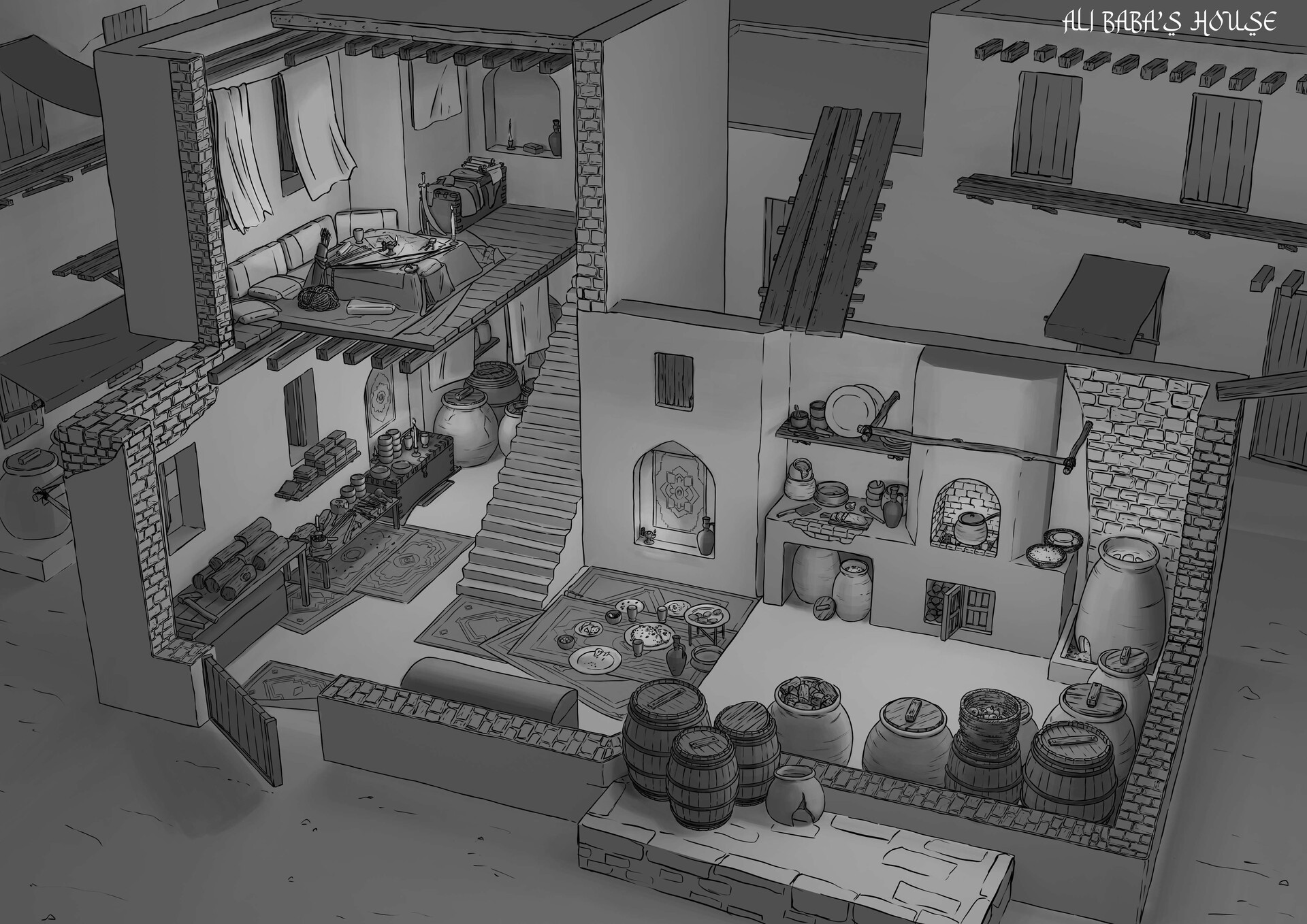 ArtStation - Ali Baba's House Interior