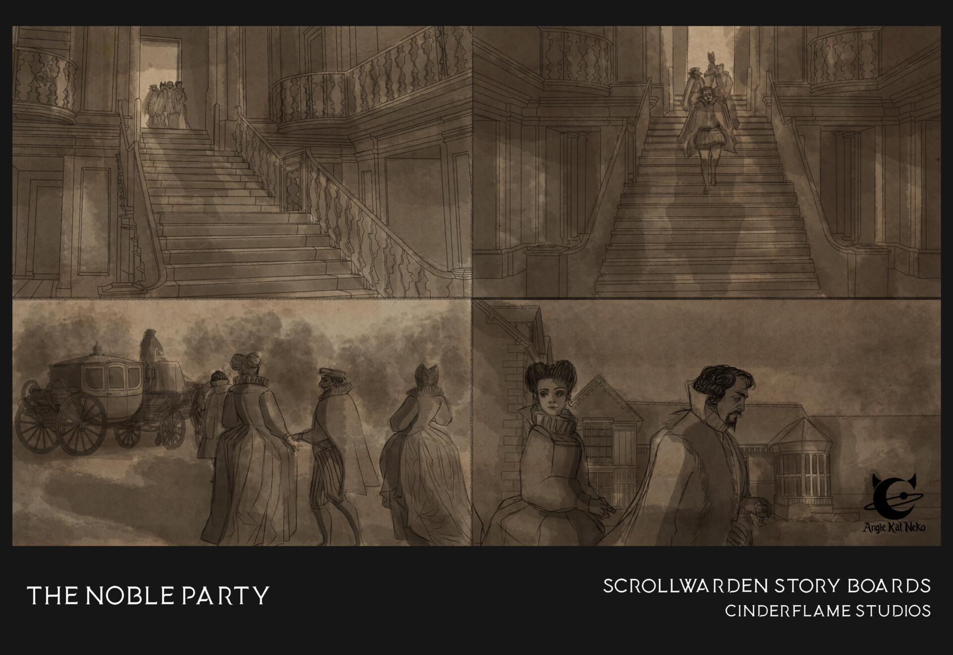 ArtStation - Noble Party Storyboard