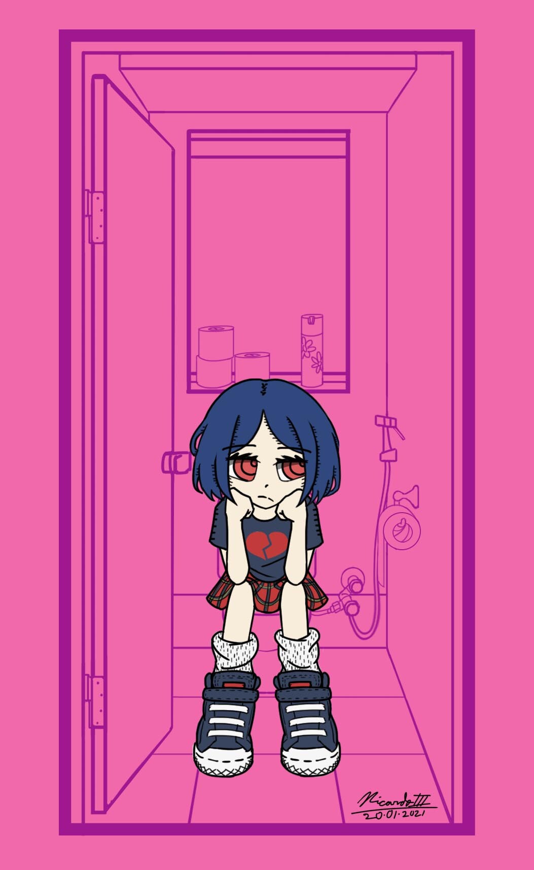 ArtStation - Little Girl Sitting In A Toilet