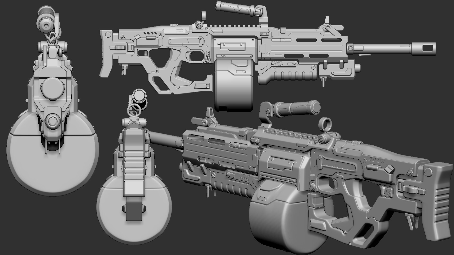 Habib Firdaus - COATL Machine Gun - High Poly