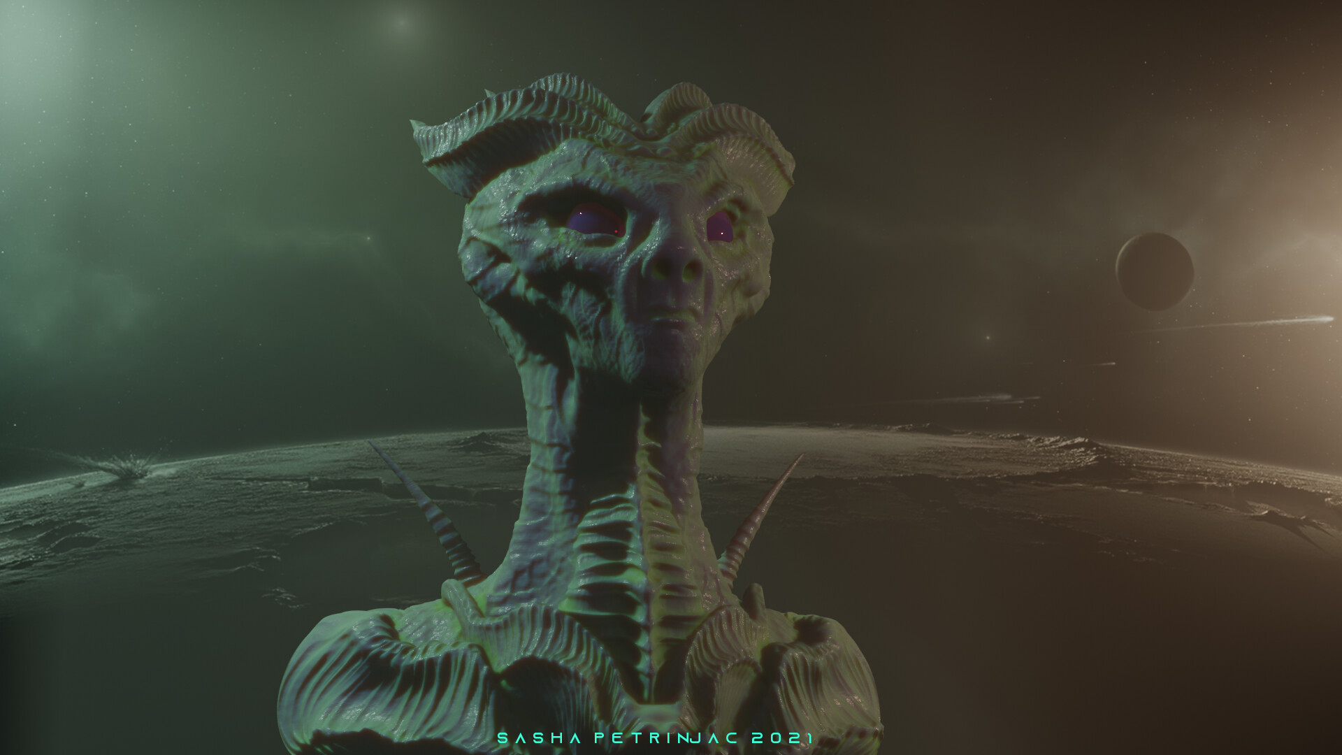 ArtStation - alien 2 sculpting in blender ( blender 2.82,eevee render ...