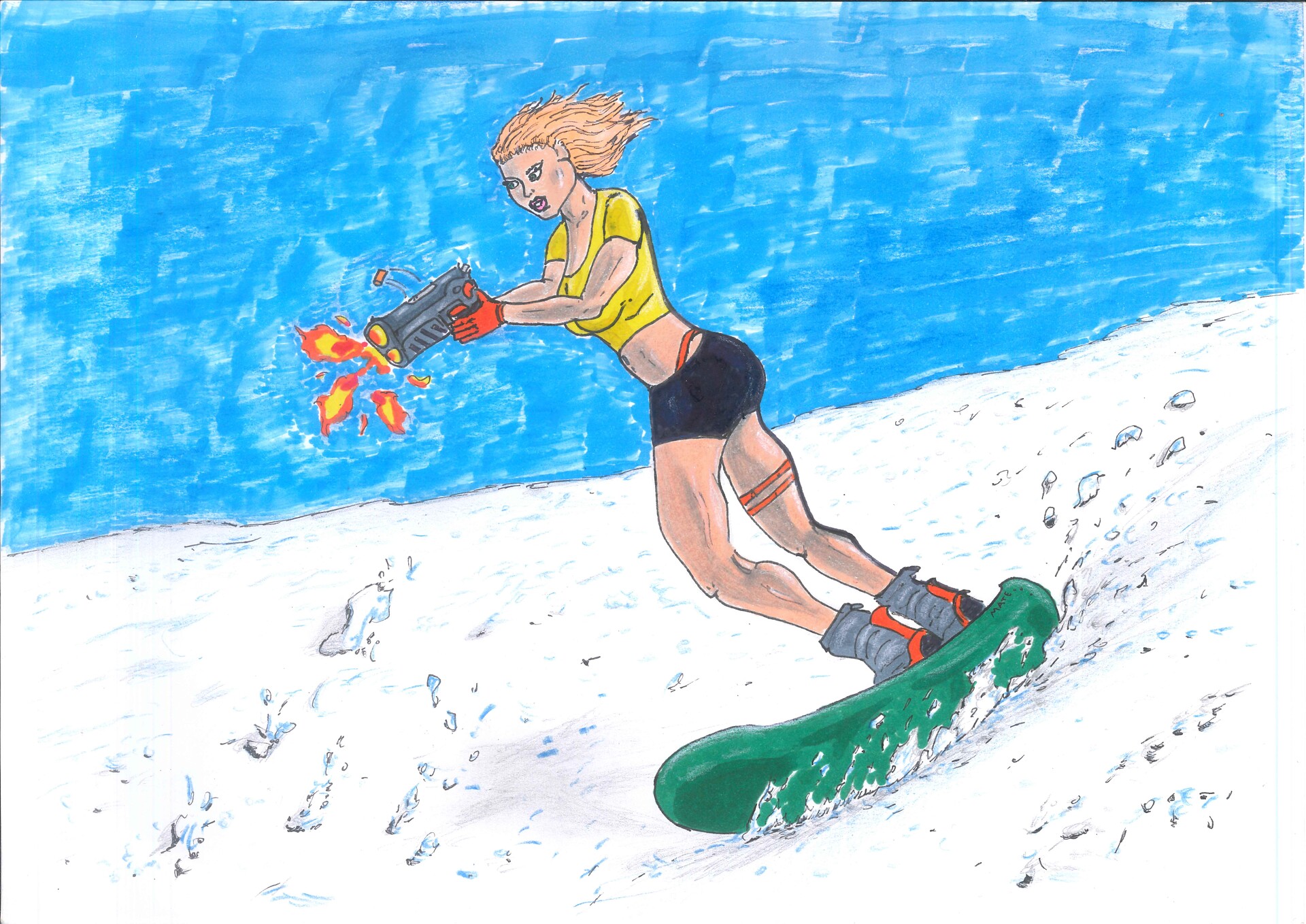 ArtStation - Snowboard Action (comics beauty)