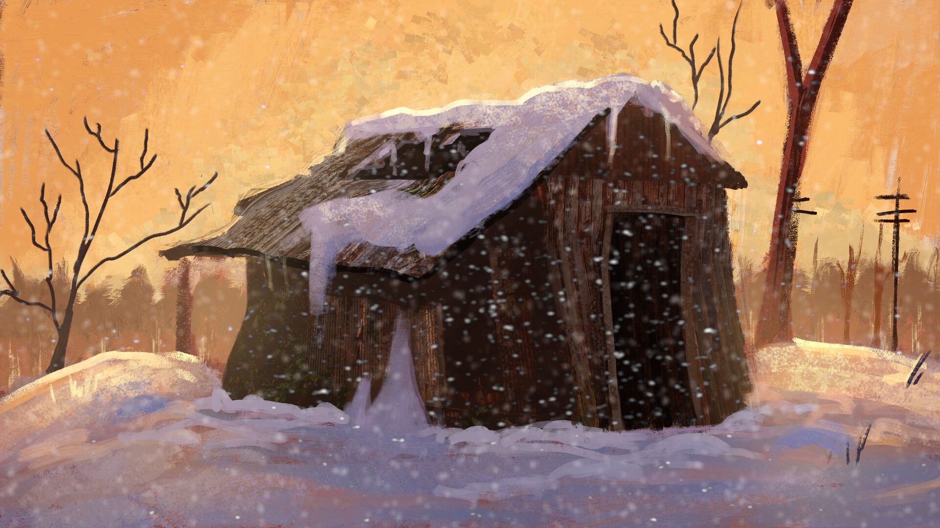 ArtStation - Winter Shack