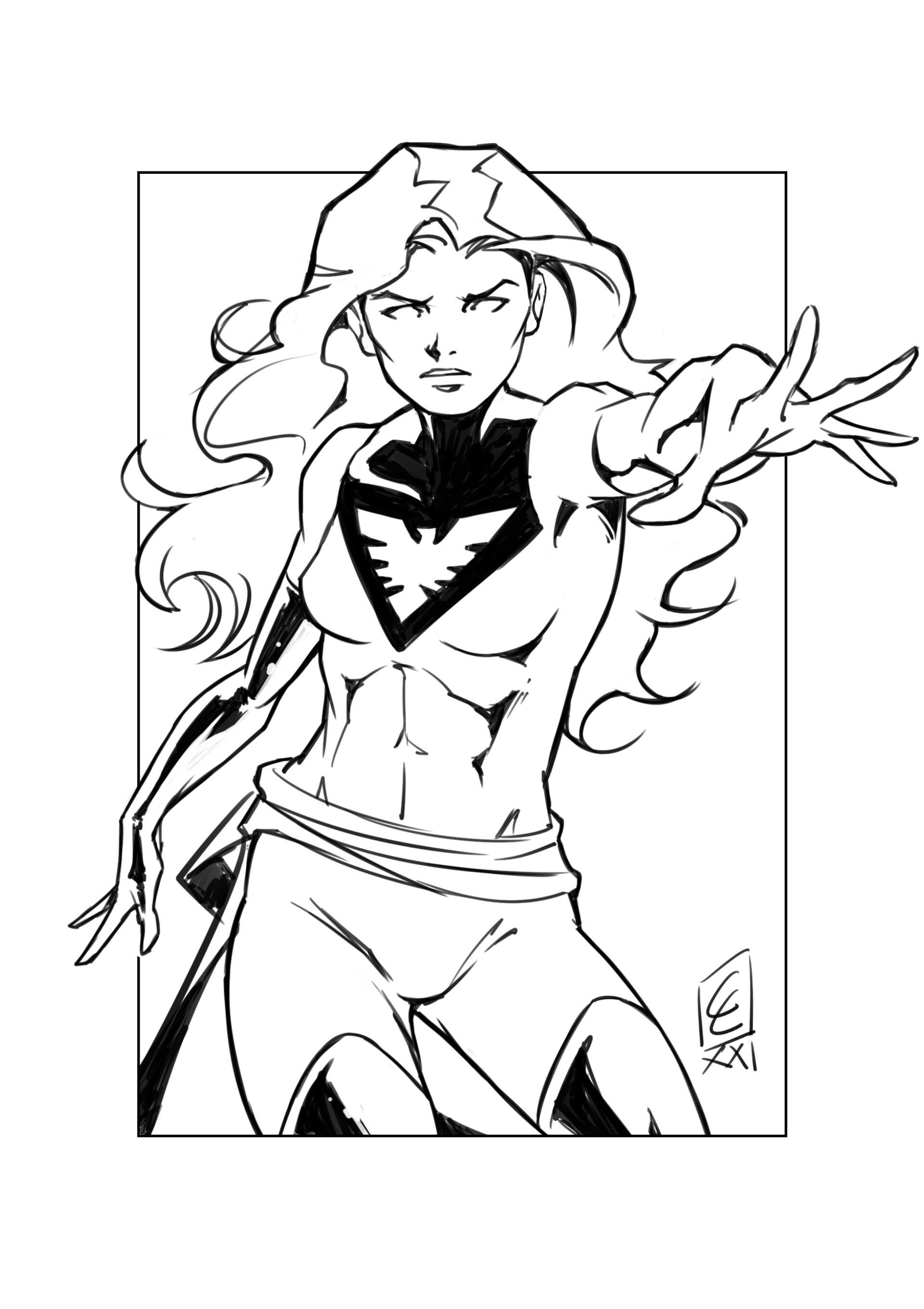jean grey coloring pages