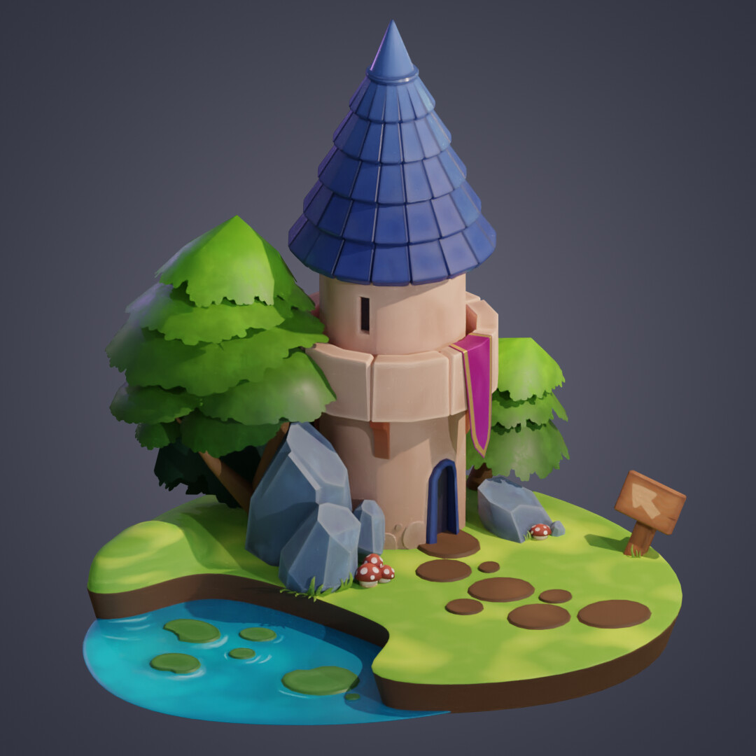 ArtStation - Stylized Castle Tower