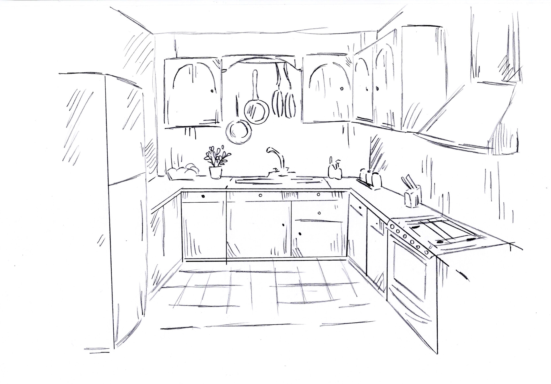ArtStation - Kitchen sketches