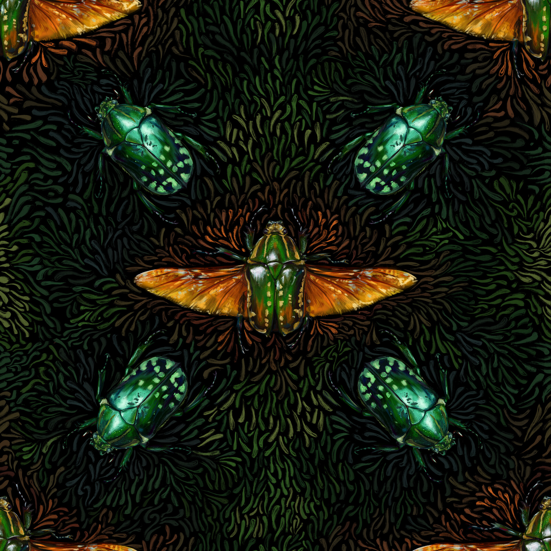 ArtStation - Magnificent Flower beetle pattern