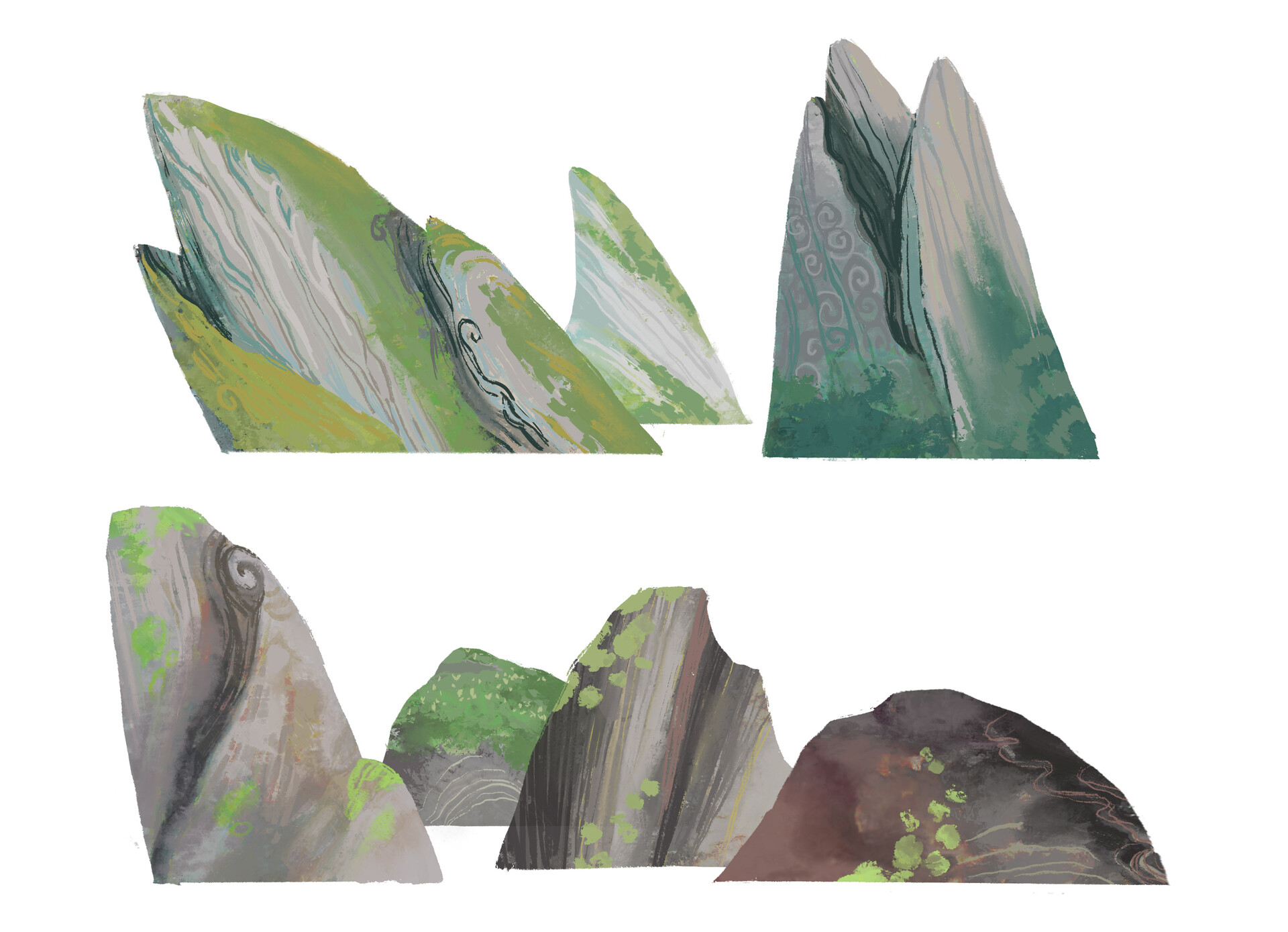 how to draw rocks procreate