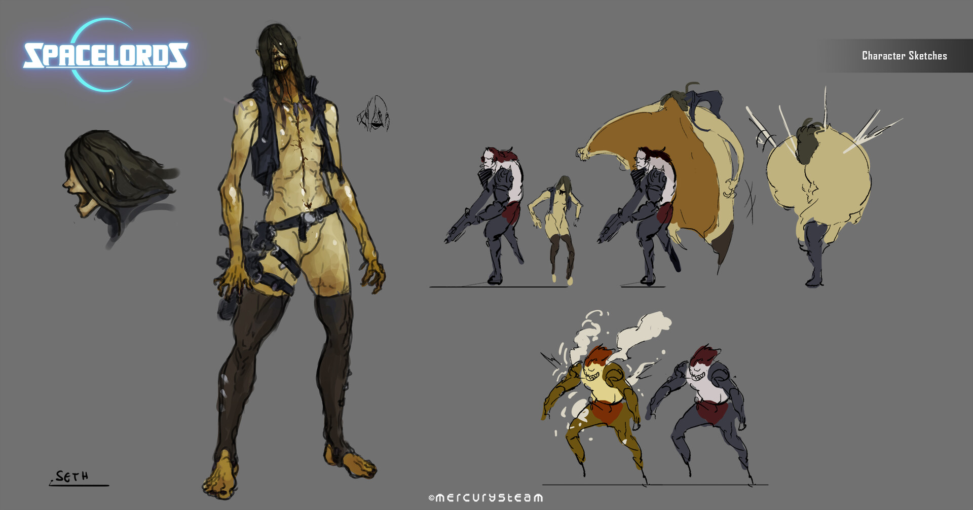 Jorge Benedito - Spacelords Playable Characters Sketches.