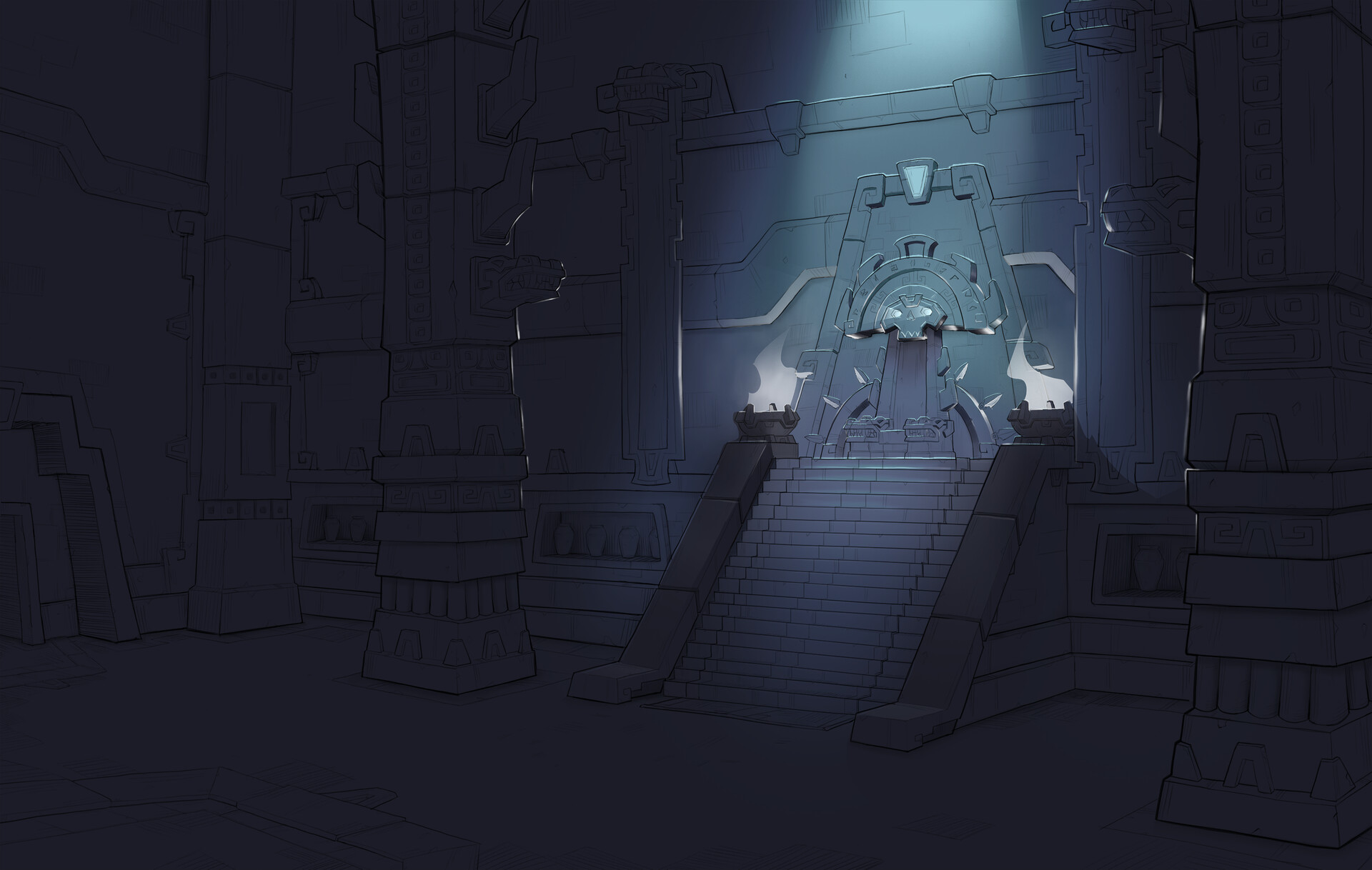 Andy Clark - Stylised Aztec Throne Room