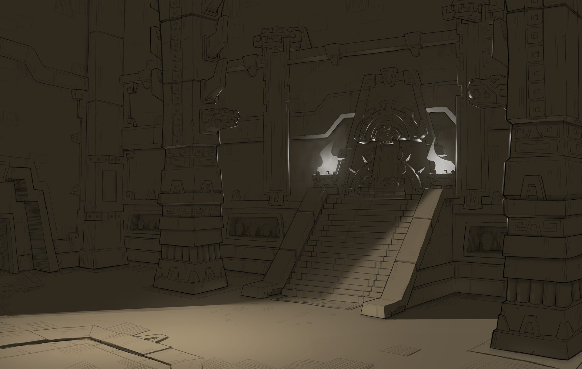 Andy Clark - Stylised Aztec Throne Room