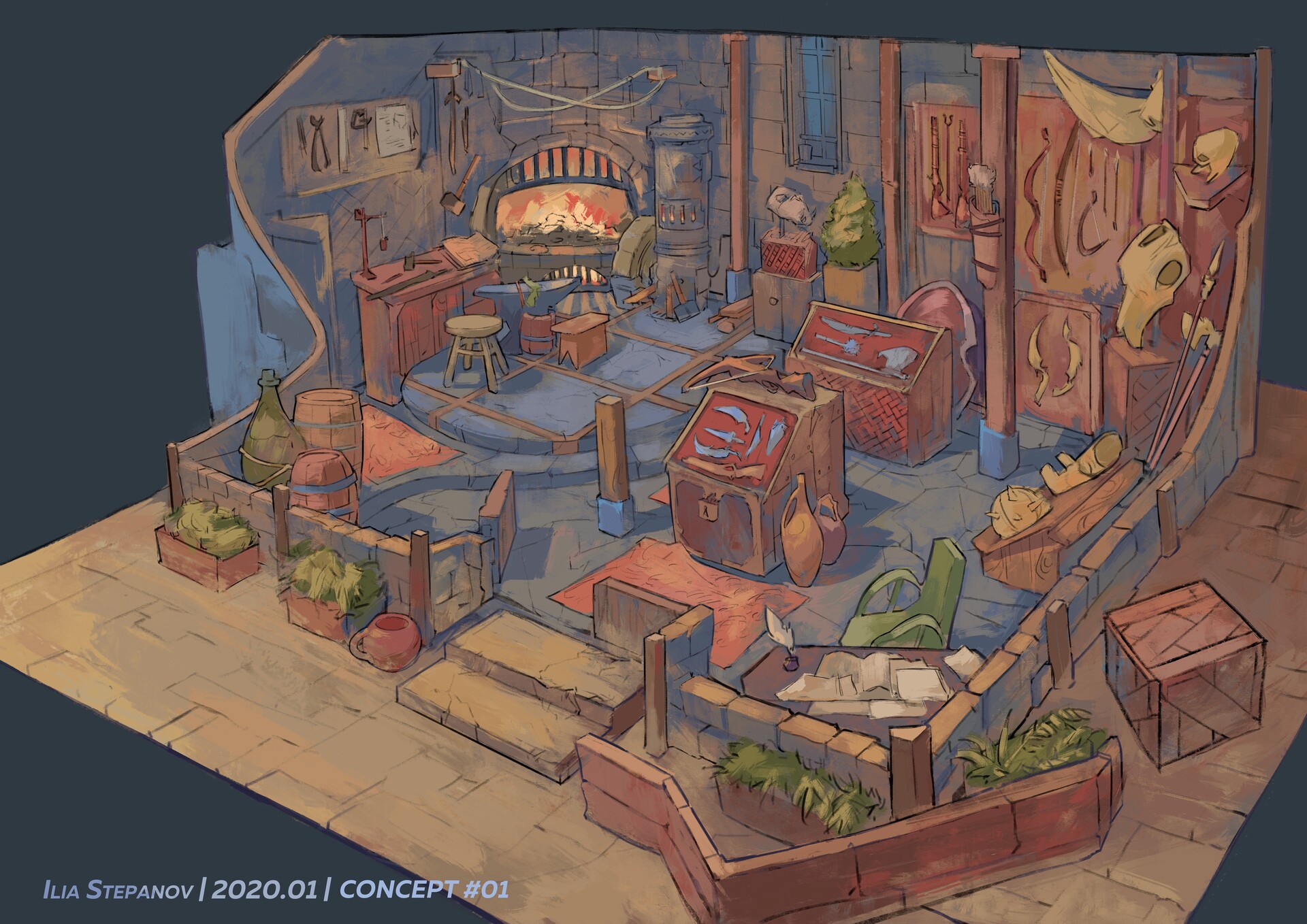 ArtStation - Blacksmith Shop Concept