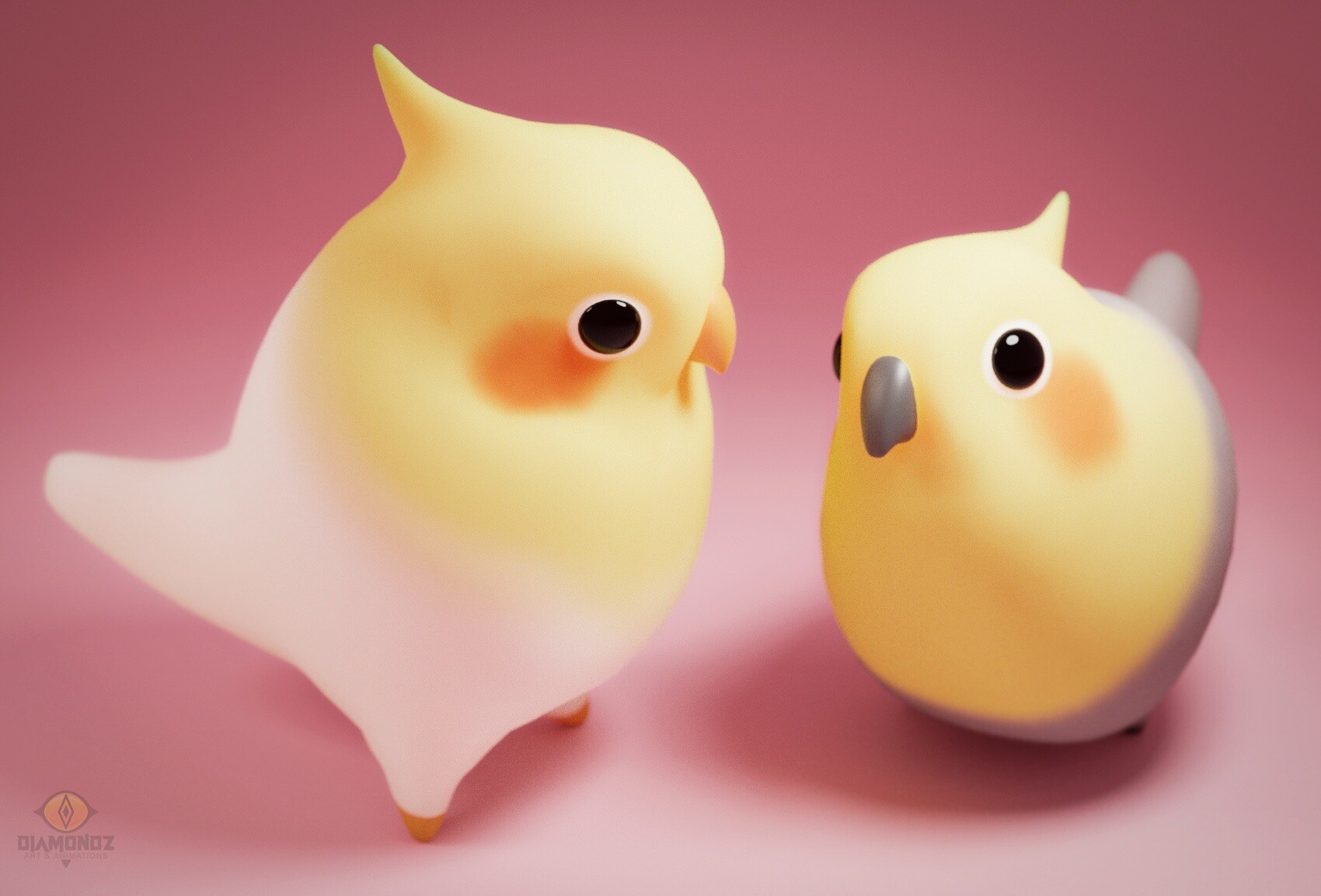 ArtStation - Chibi cockatiels
